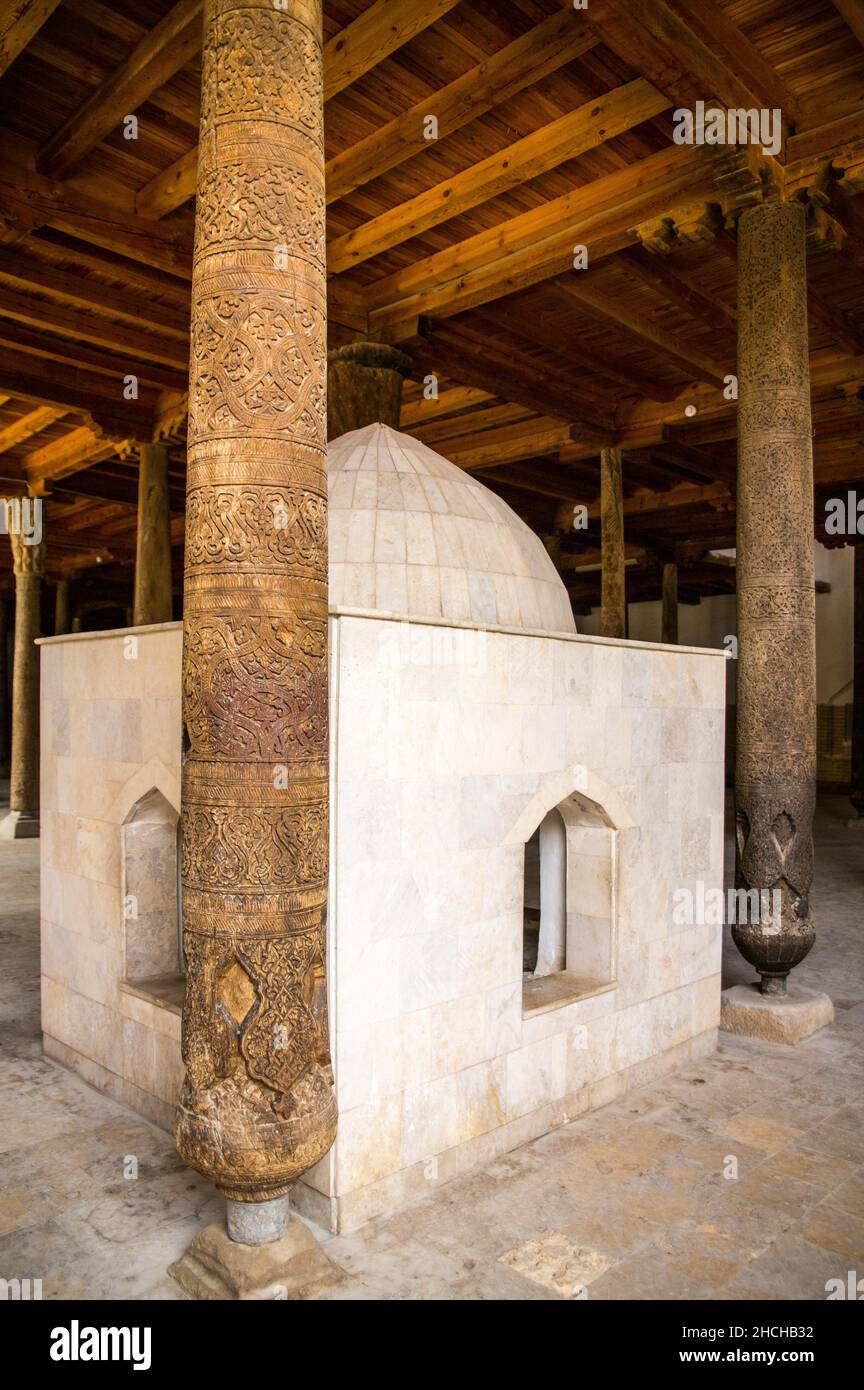 Wooden columns of the Juma Mosque, Khiva, Uzbekistan, Khiva, Uzbekistan ...
