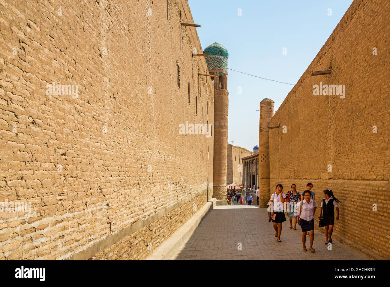 Clay wall of the Toshxauli Palace, Khiva, Uzbekistan, Khiva, Uzbekistan ...