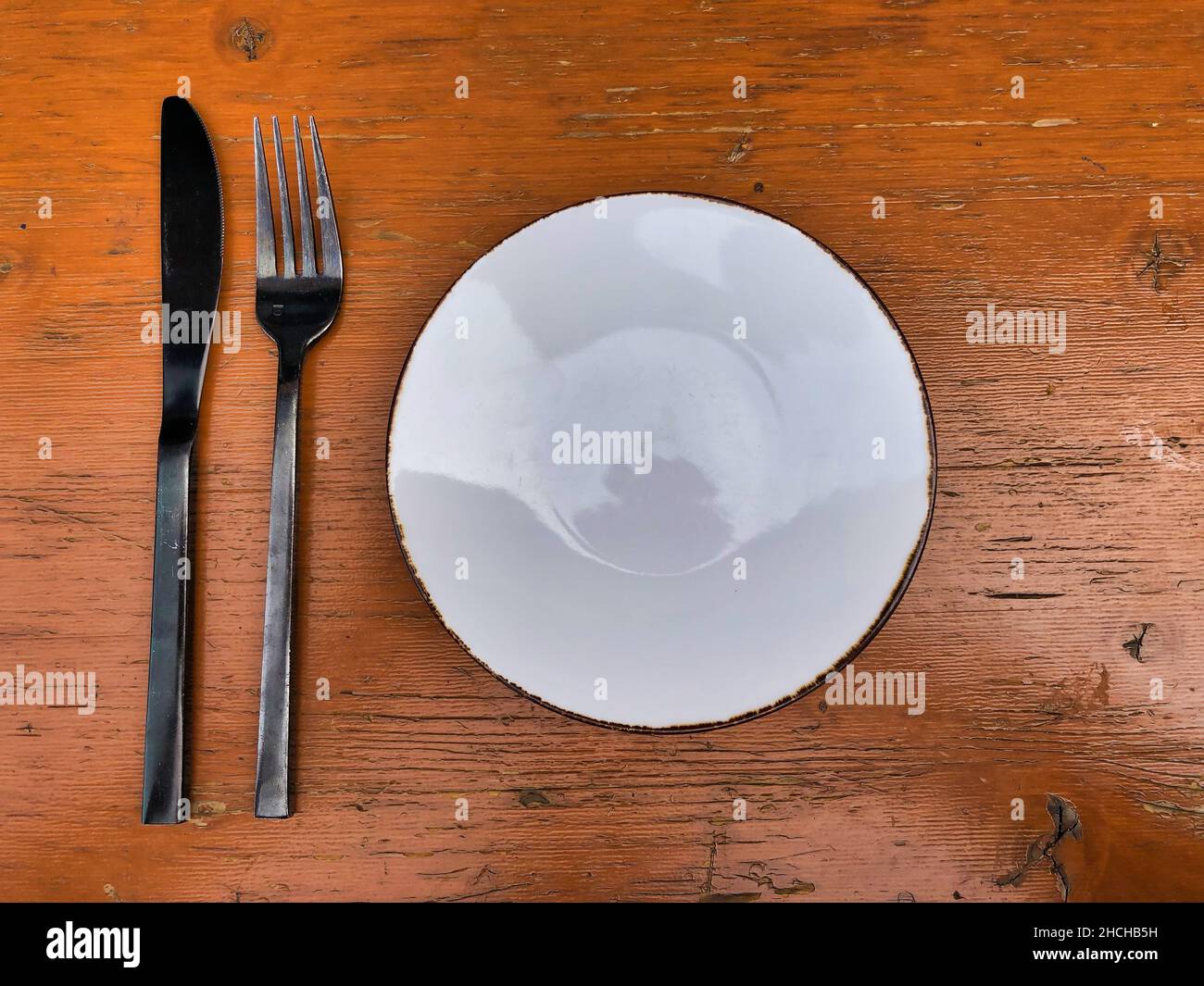 Overhead view of table setting Stock Photo - Alamy