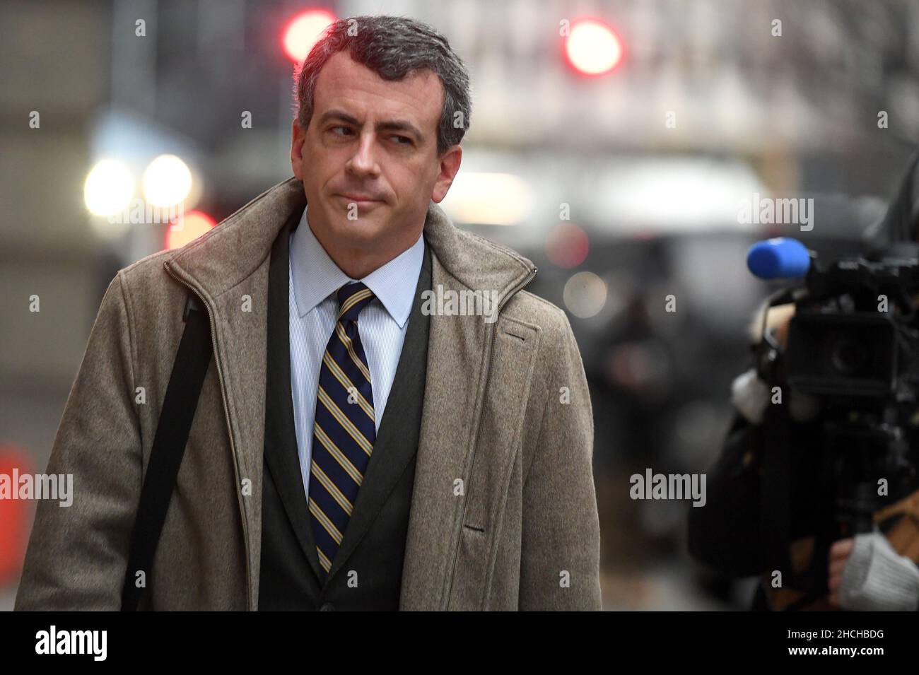 Defense counsel Christian Everdell arriving at the federal courthouse ...