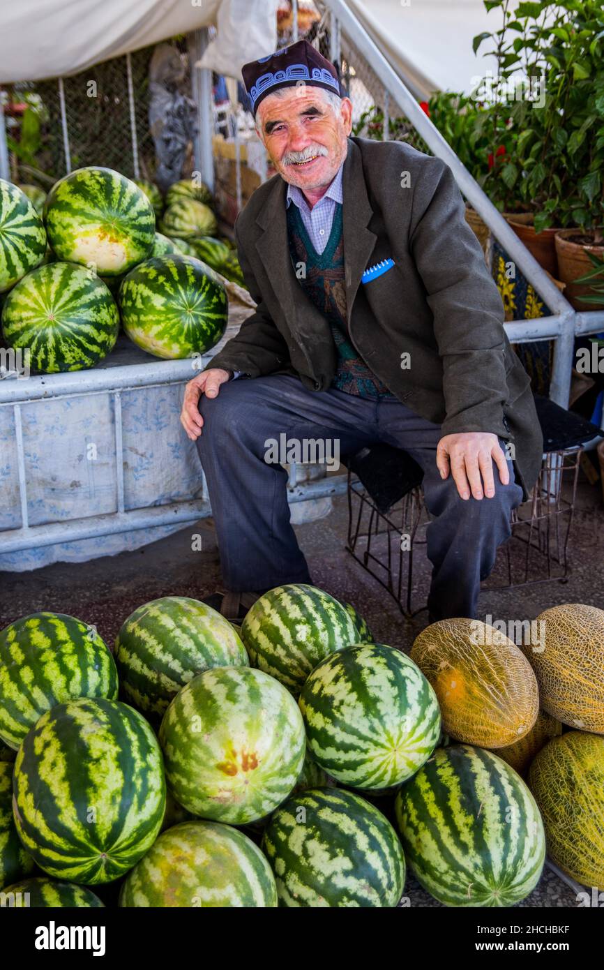 Melons, Siab bazaar, typical oriental, Samarkand, Uzbekistan, Samarkand ...
