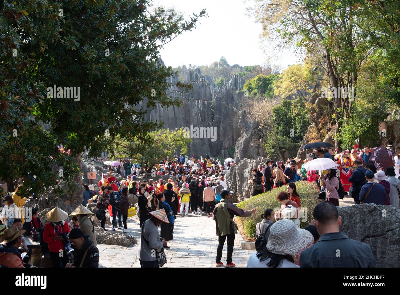 February 2019, Kunming, Yunnan Stone Forest Geological Park, Shilin ...
