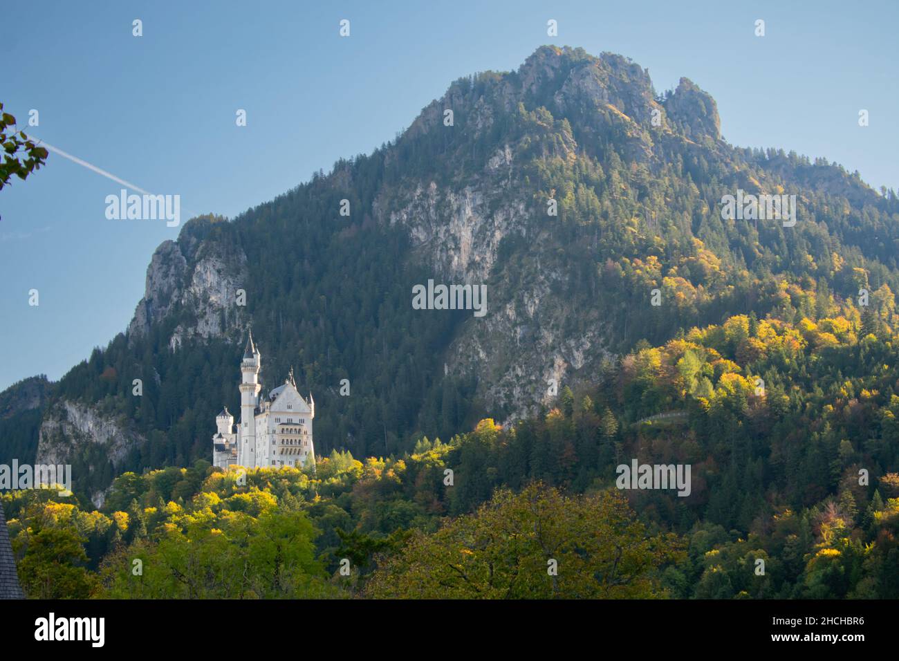 View of Iconic Neuschwanstein Castle during Autumn With Changing Leaves ...