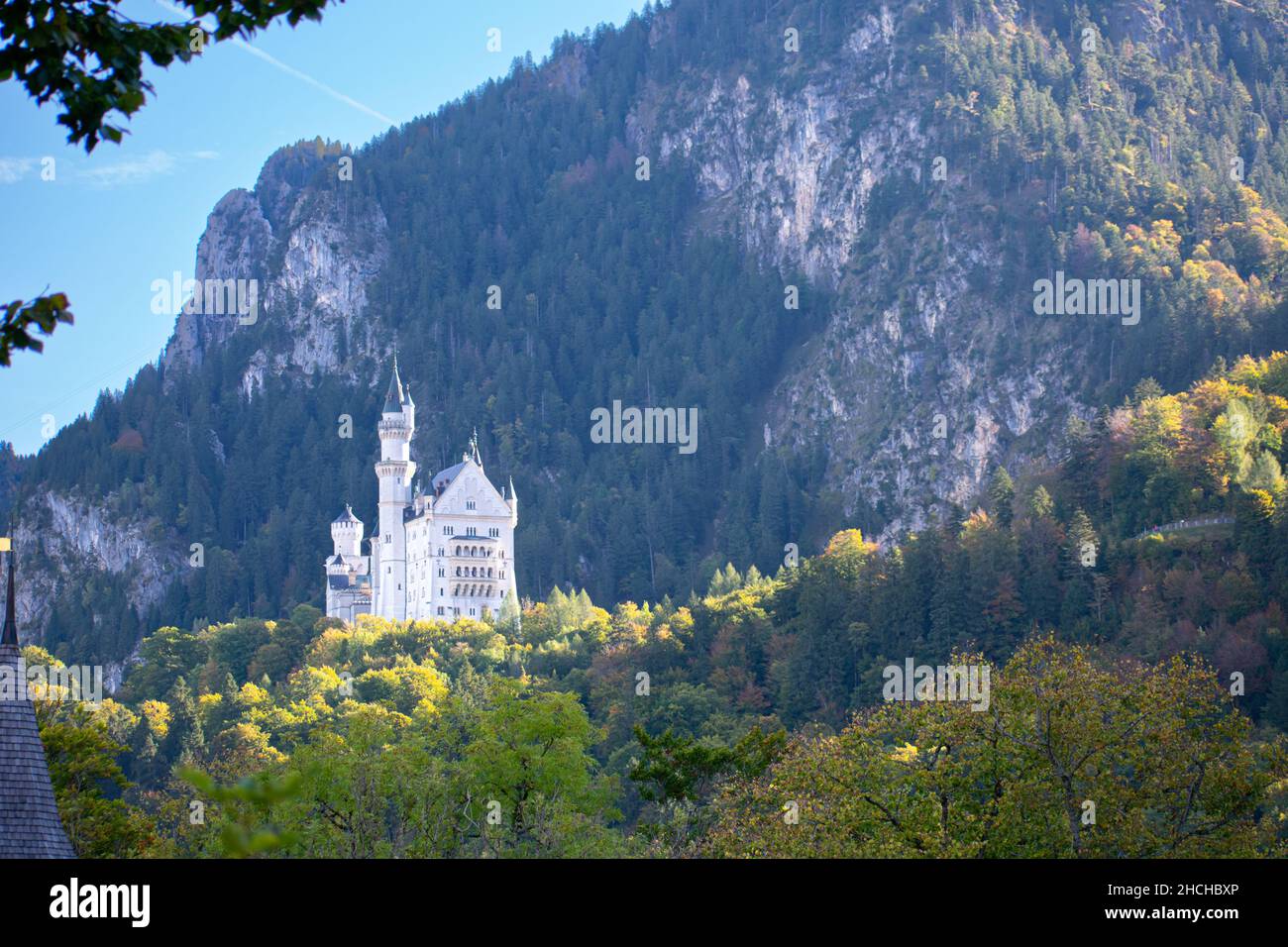 View of Iconic Neuschwanstein Castle during Autumn With Changing Leaves ...