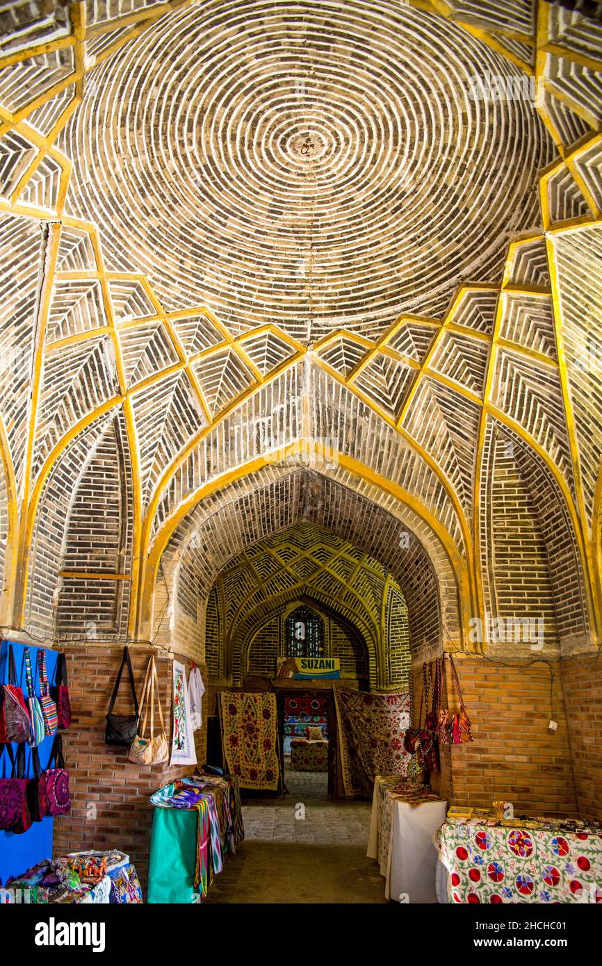 Dome walkway in the Kukeldash Medrese, Bukhara, the Holy City ...
