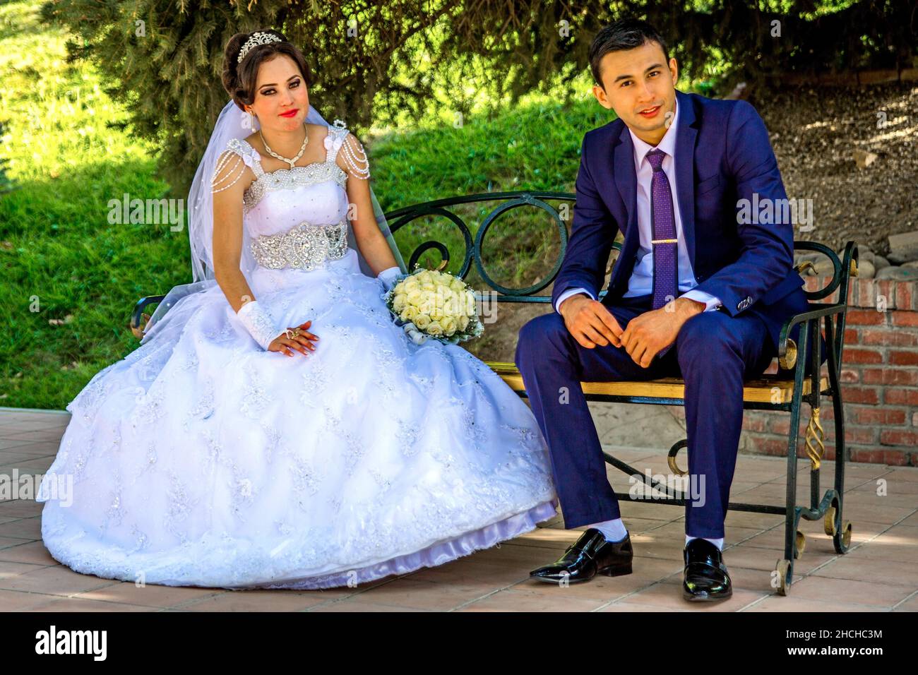 Bridal couple, wedding, Uzbekistan, Uzbekistan Stock Photo - Alamy