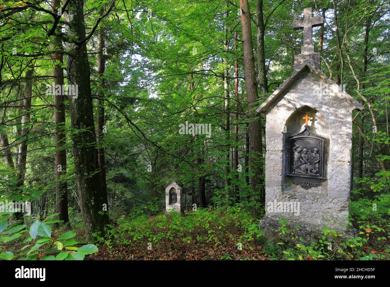 Way of the Cross up to Buergle Chapel, Wehingen, Upper Danube nature ...