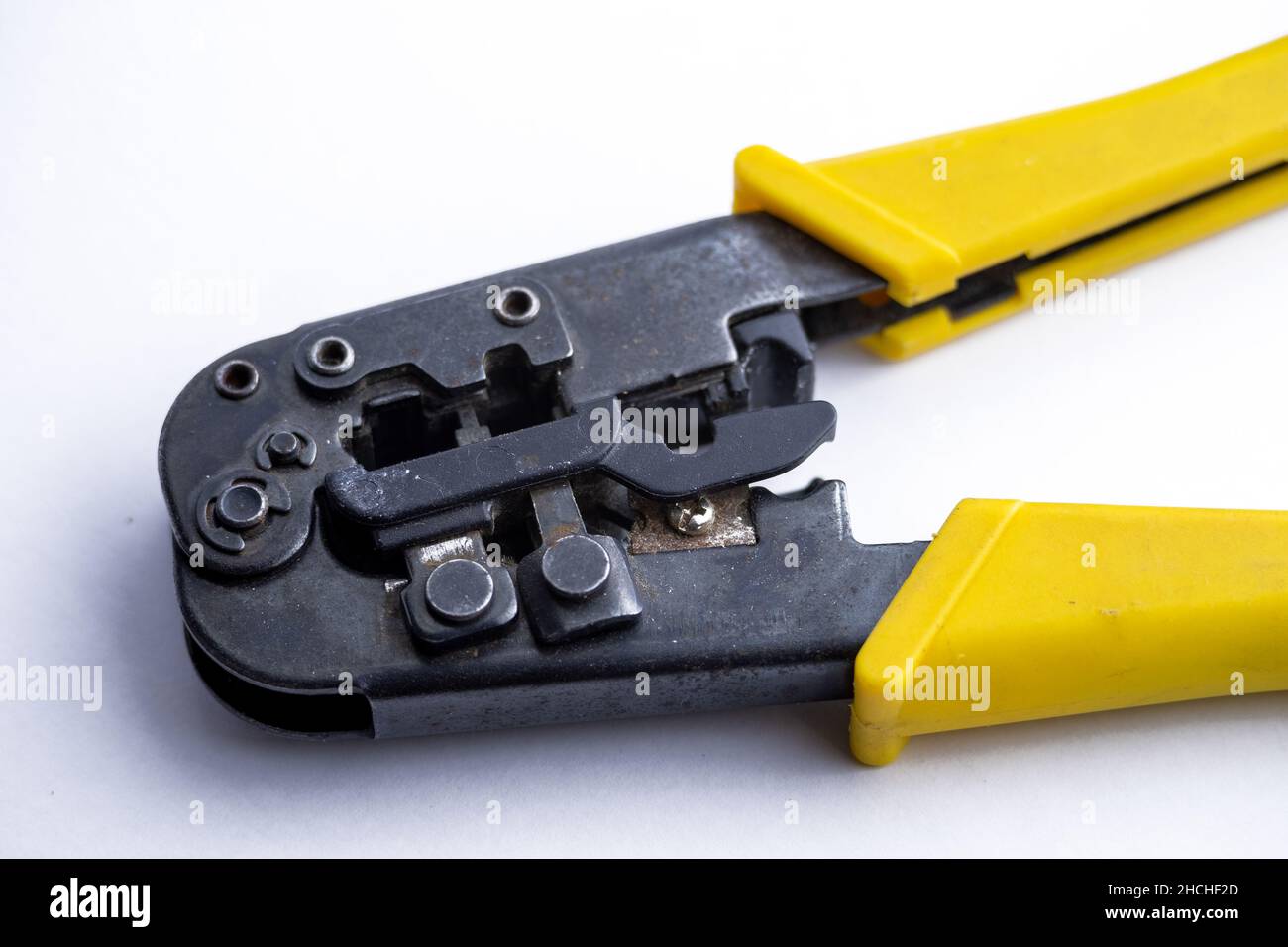 Modular plug crimpers for RJ-45, white background, Crimper, Twisting ...