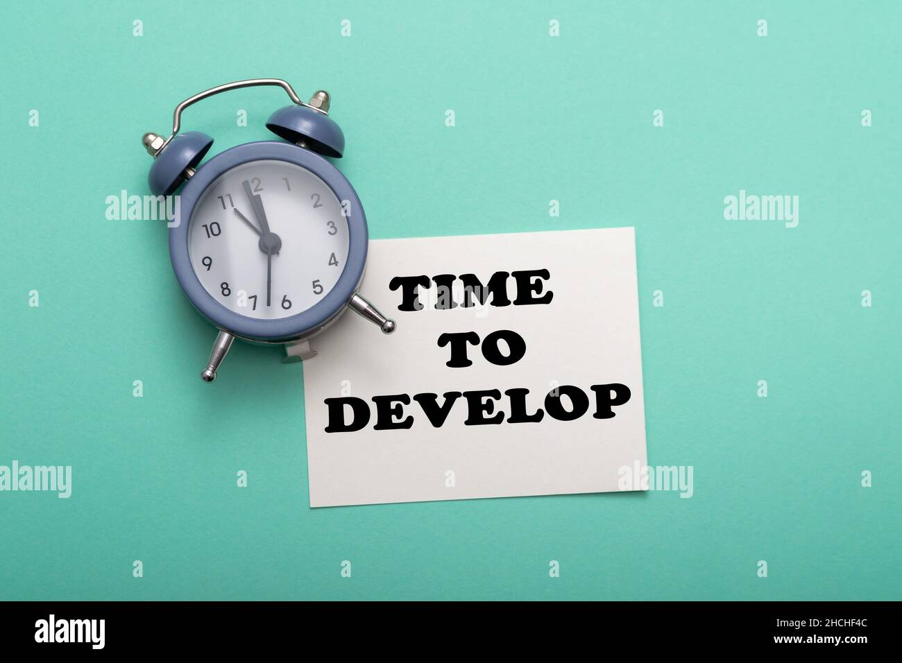 text on sticker time to develop. Personal growth concept Stock Photo ...