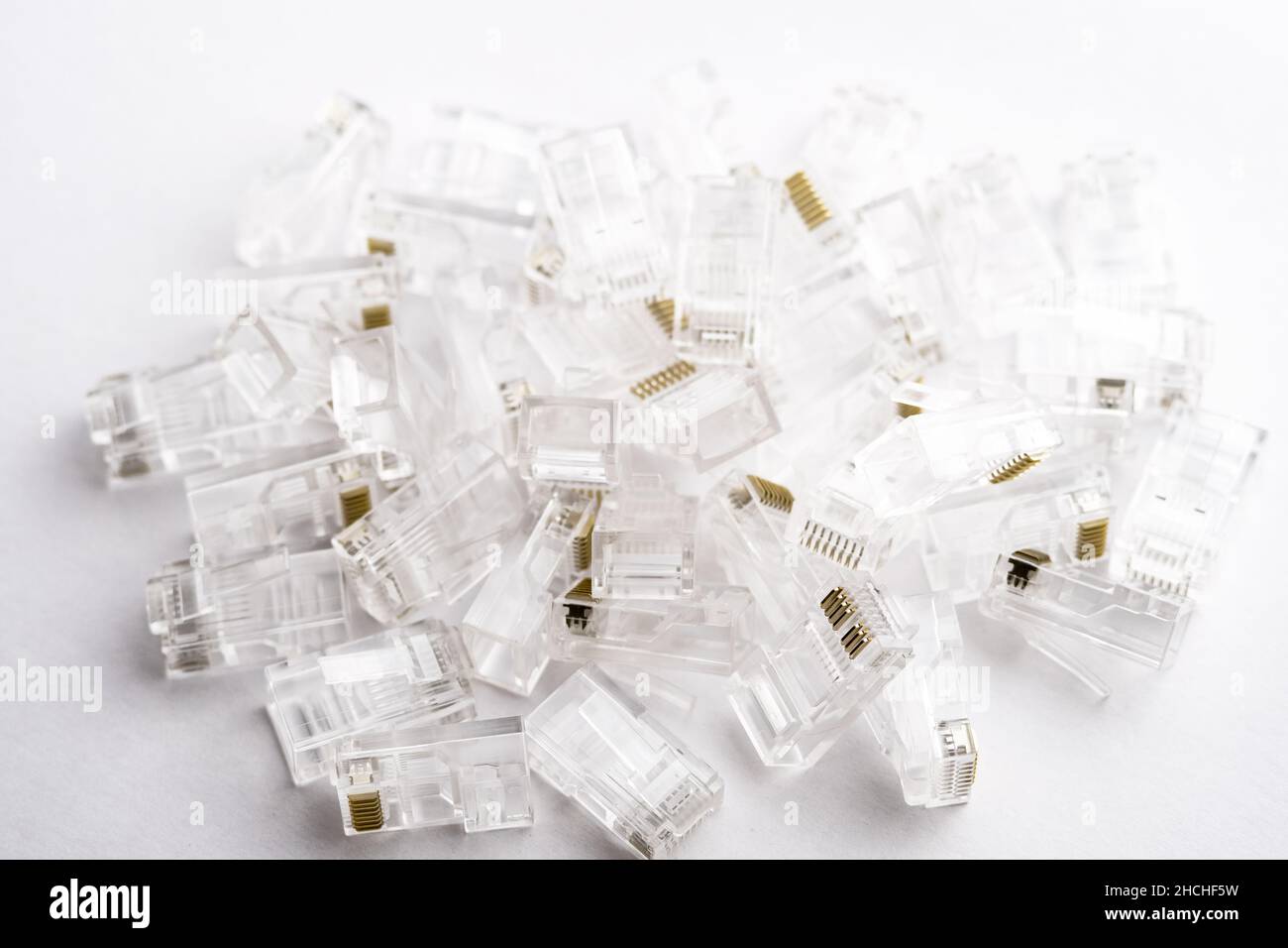 connector rj45 isolation on white background Stock Photo - Alamy