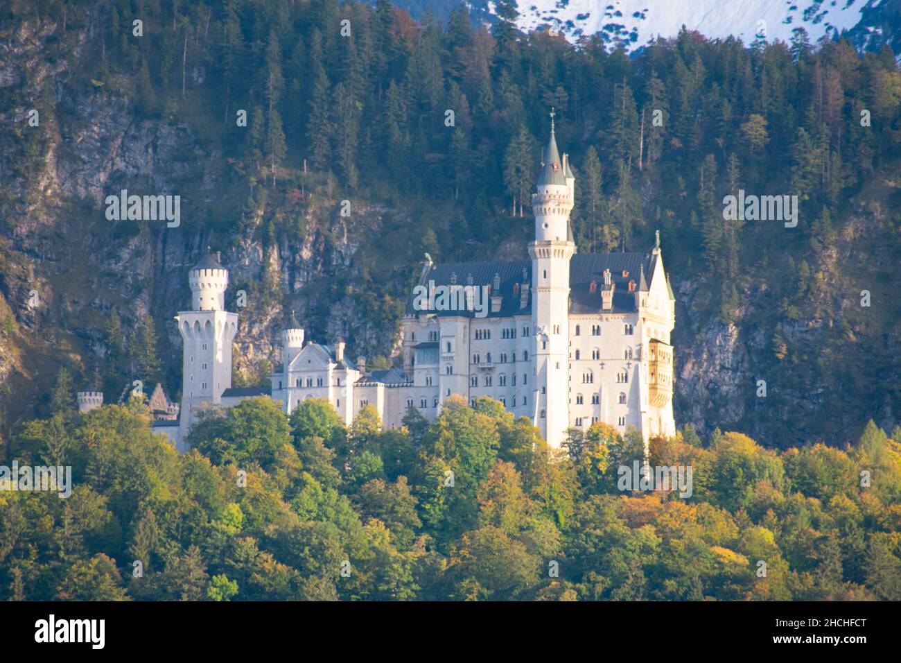 View of Iconic Neuschwanstein Castle during Autumn With Changing Leaves ...