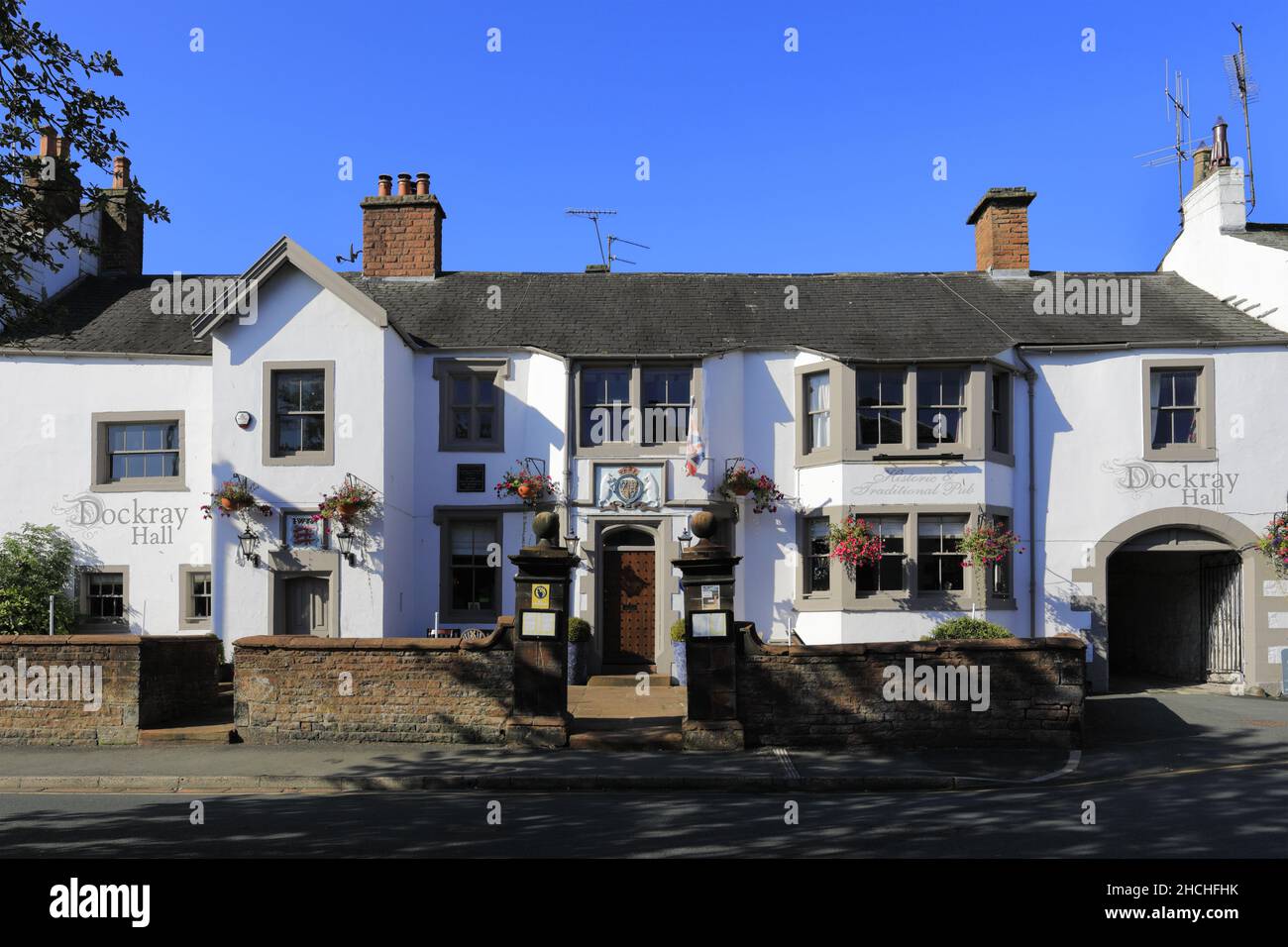 The Dockray Hall pub, Penrith town, Cumbria, England, UK Stock Photo ...
