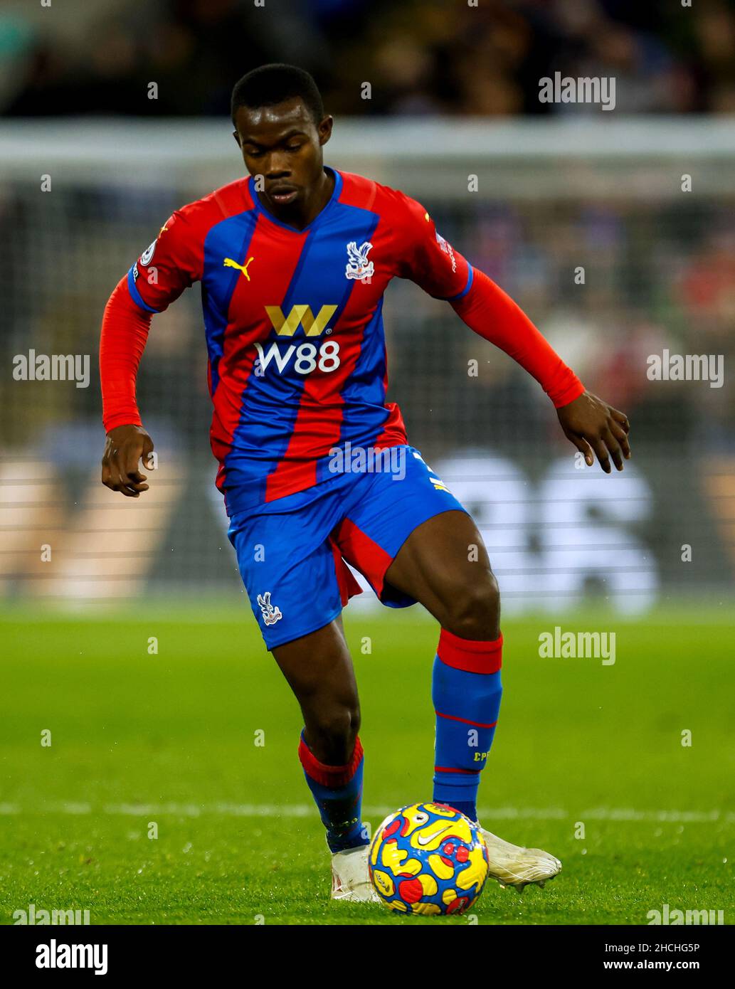 Crystal Palace's Tyrick Mitchell in action during the Premier League ...