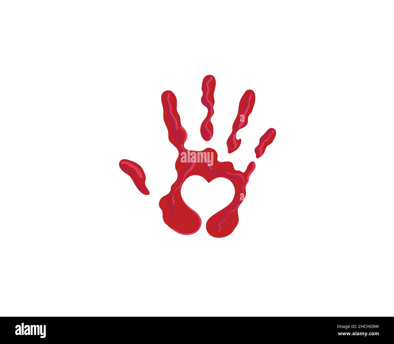Creative Abstract Hand Print Heart Logo Design Vector Illustration ...