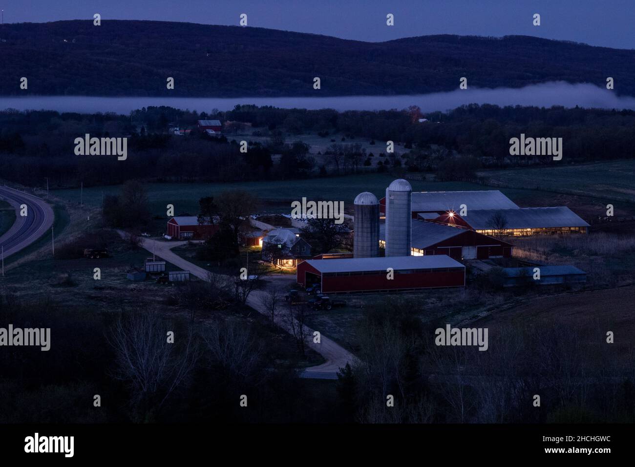 Aerial view of an industrial site at night in Wisconsin Stock Photo - Alamy