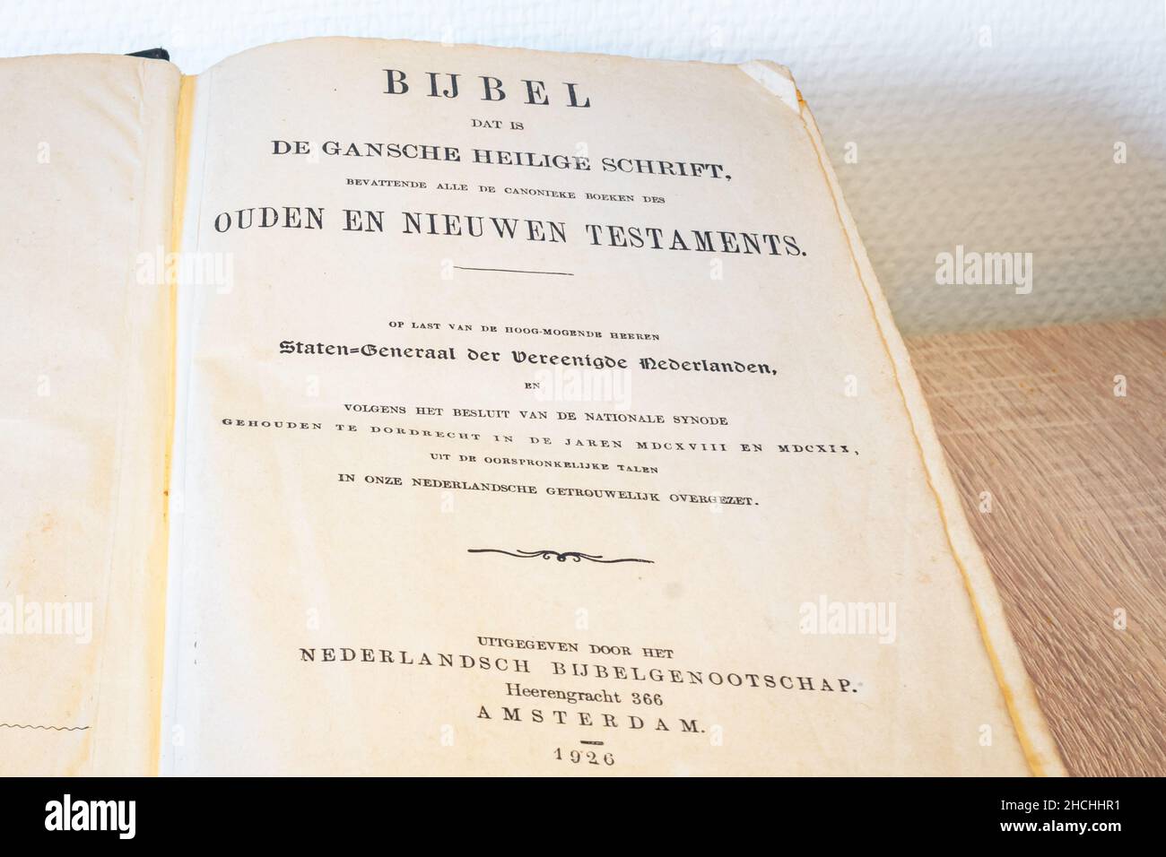 First page of ancient Dutch bible in States Translation ...