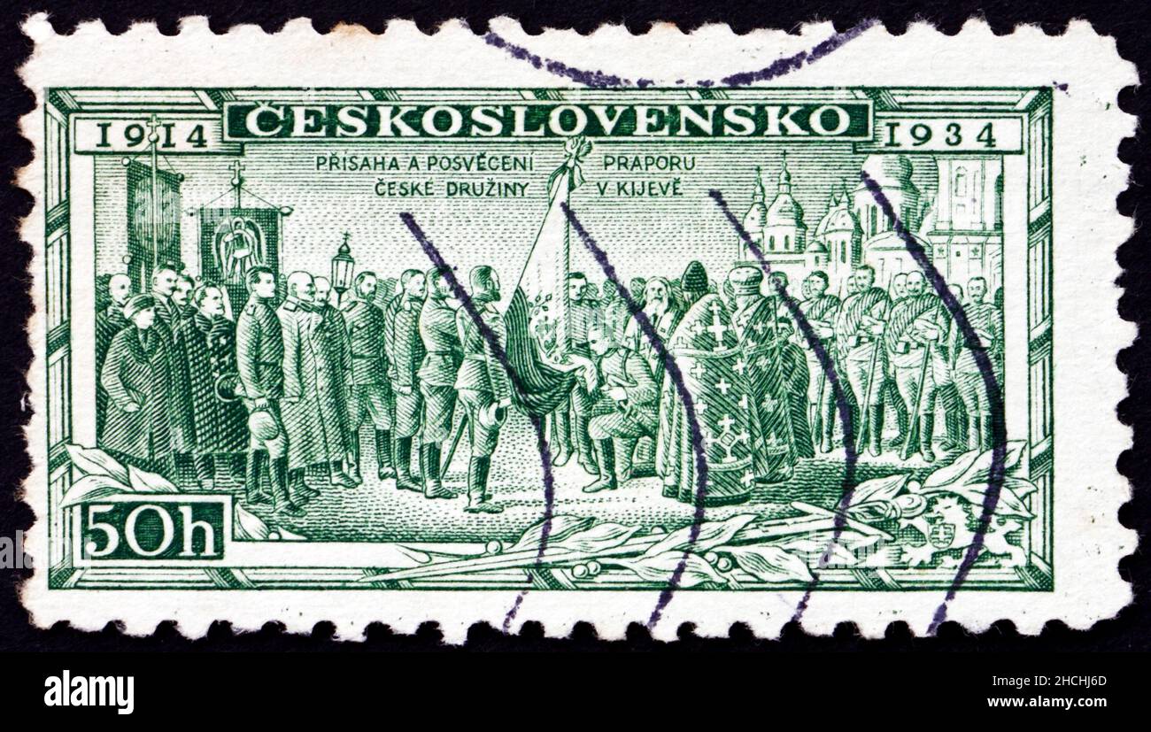 CZECHOSLOVAKIA - CIRCA 1934: a stamp printed in the Czechoslovakia ...