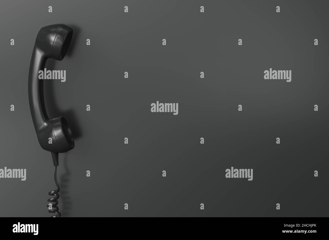 Shot of a black telephone receiver with copy space for individual text ...