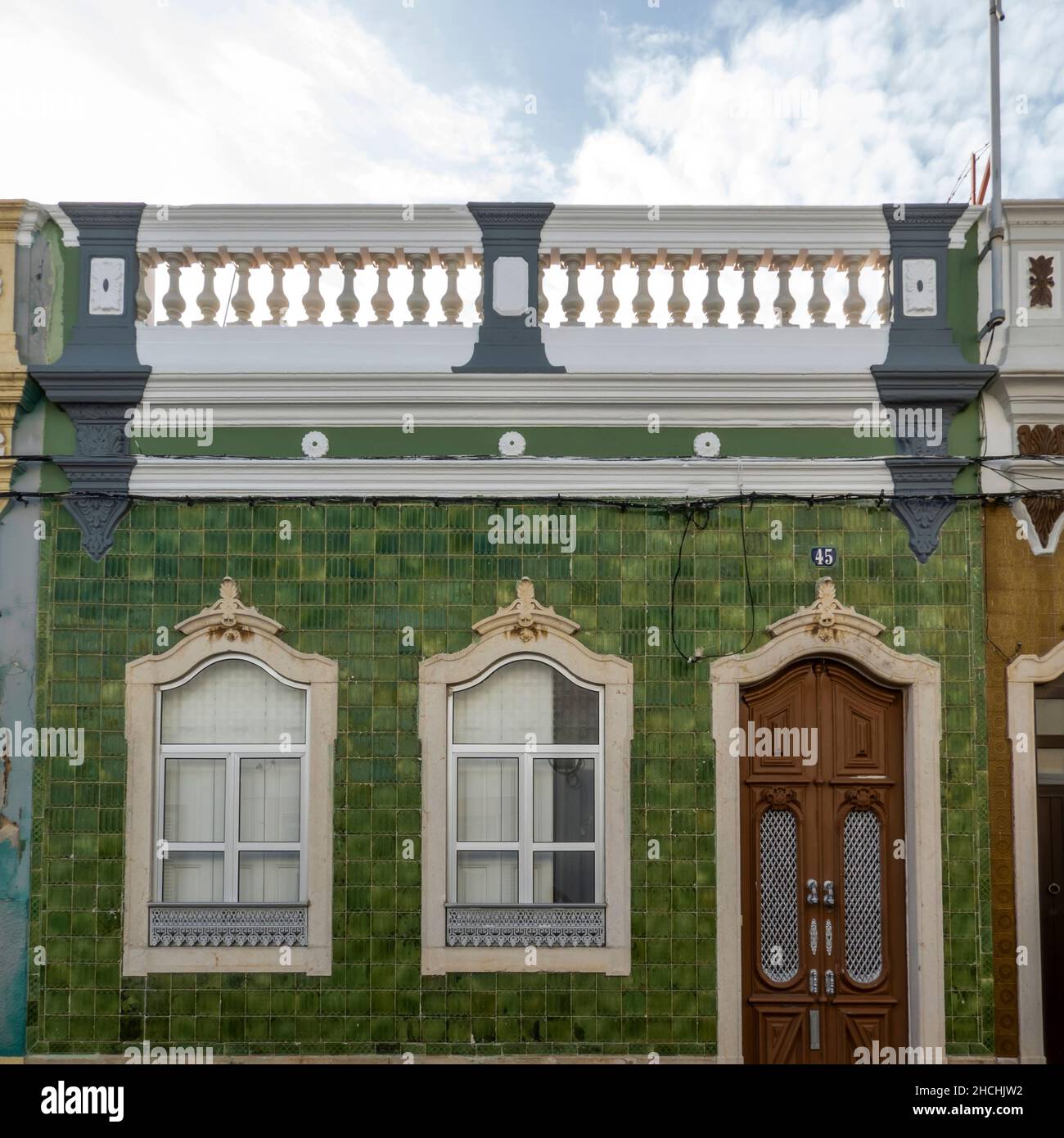 Typical architecture of Algarve vintage style buildings, located in ...