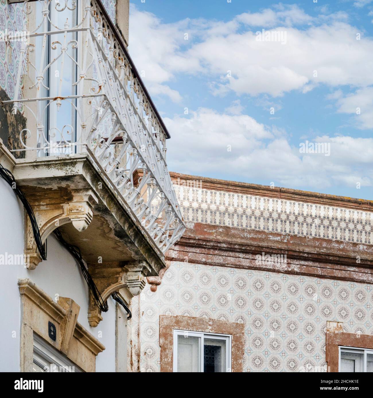 Typical architecture of Algarve vintage style buildings, located in ...