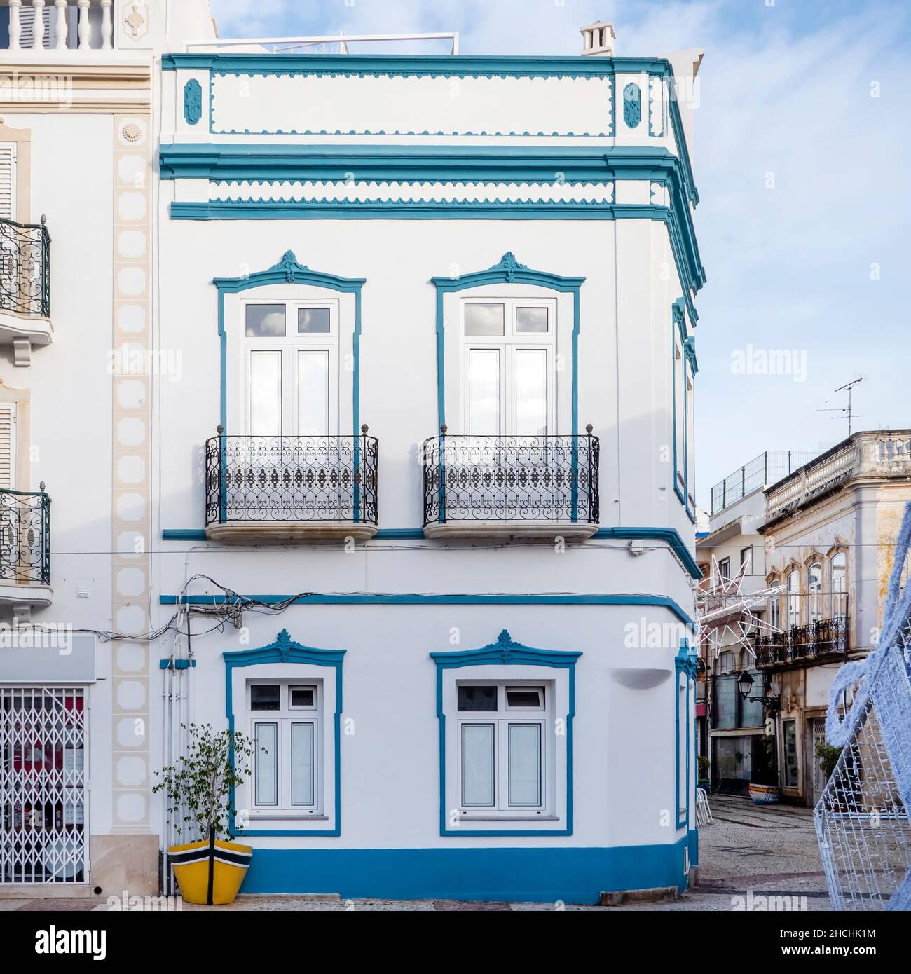Typical architecture of Algarve vintage style buildings, located in ...