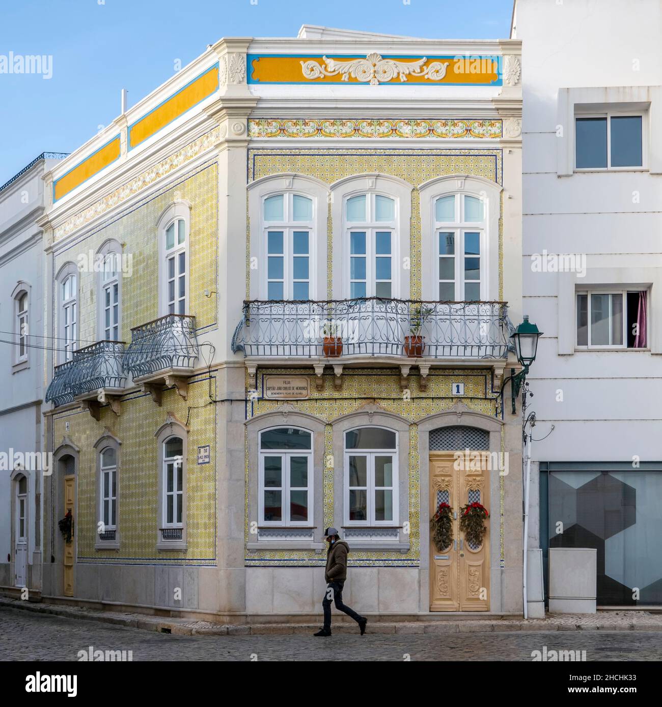 Typical architecture of Algarve vintage style buildings, located in ...