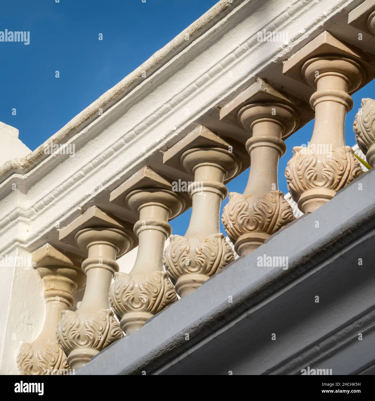 Typical architecture of Algarve vintage style buildings, located in ...