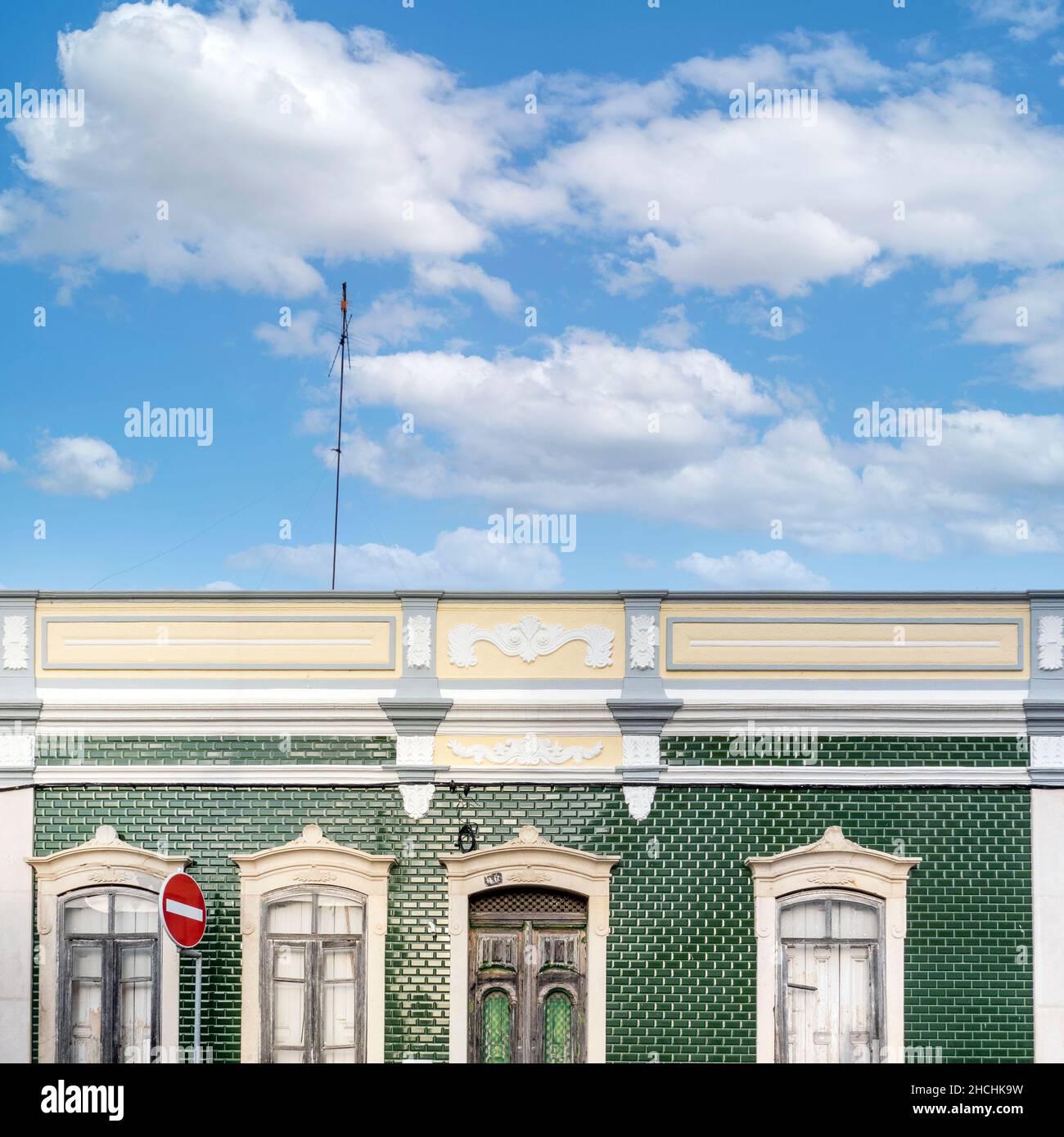 Typical architecture of Algarve vintage style buildings, located in ...