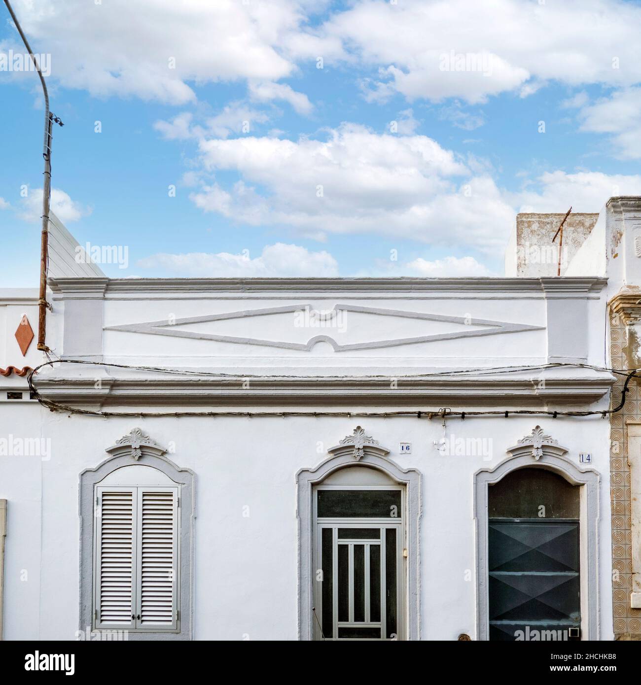 Typical architecture of Algarve vintage style buildings, located in ...