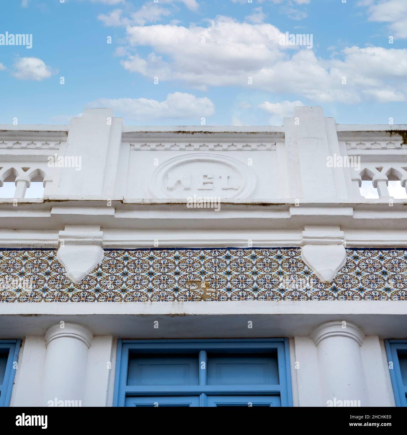Typical architecture of Algarve vintage style buildings, located in ...