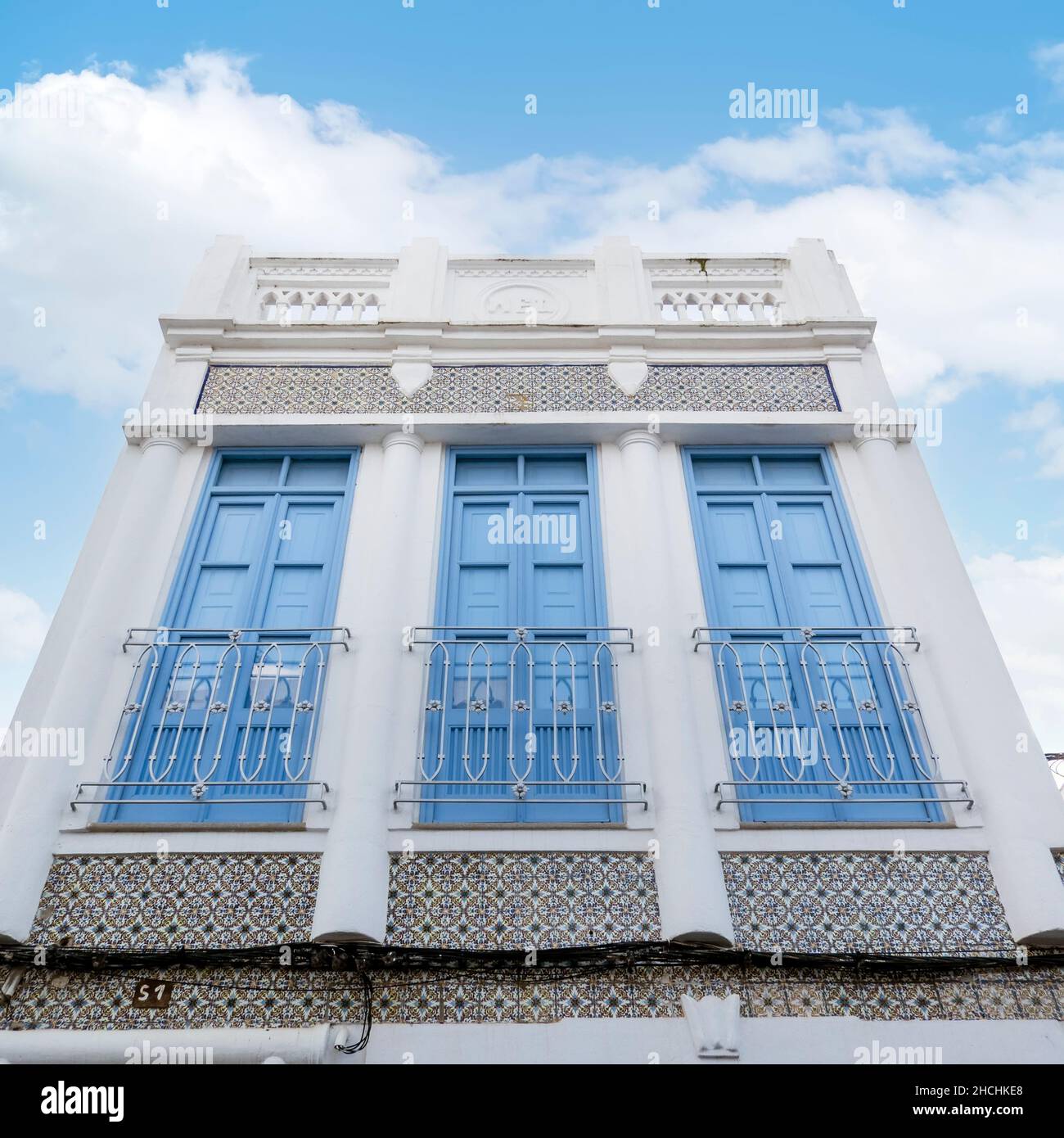 Typical architecture of Algarve vintage style buildings, located in ...