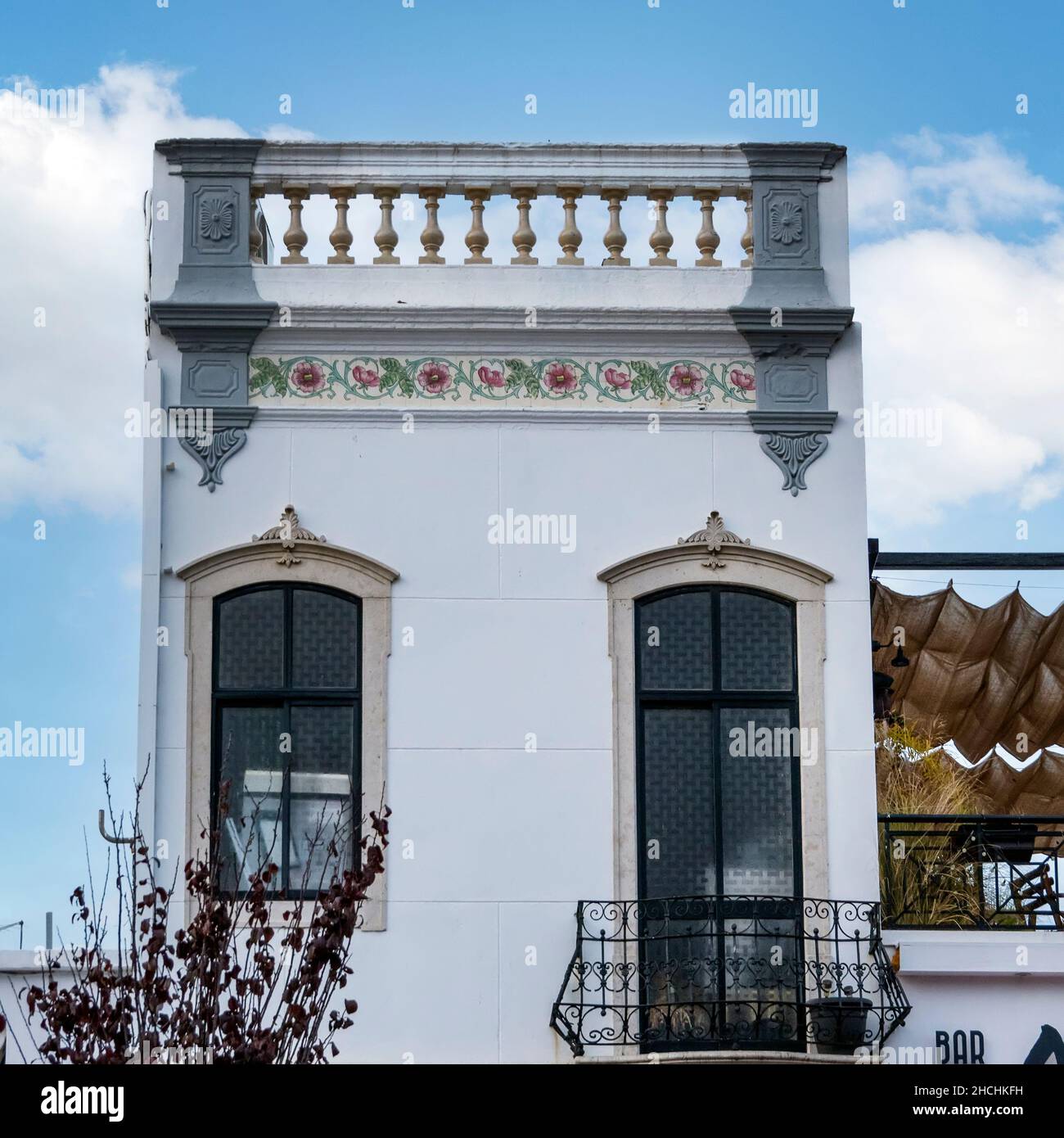 Typical architecture of Algarve vintage style buildings, located in ...