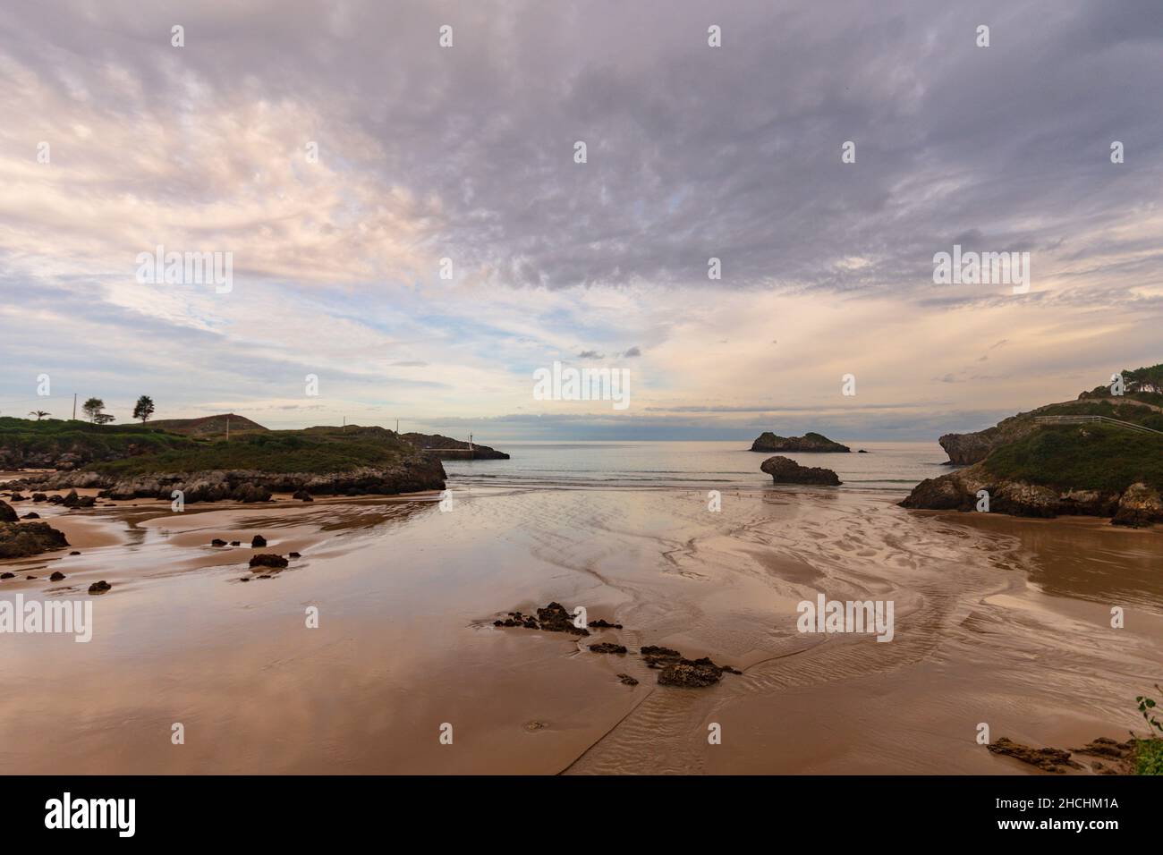Landscape of Poo beach on the Asturian coast Stock Photo - Alamy