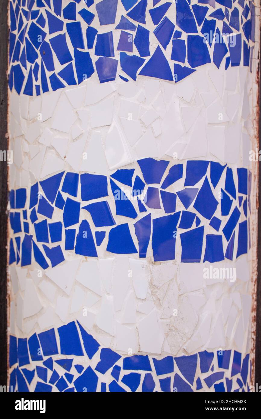 Close view of broken tile and beautiful artwork of the portuguese ...