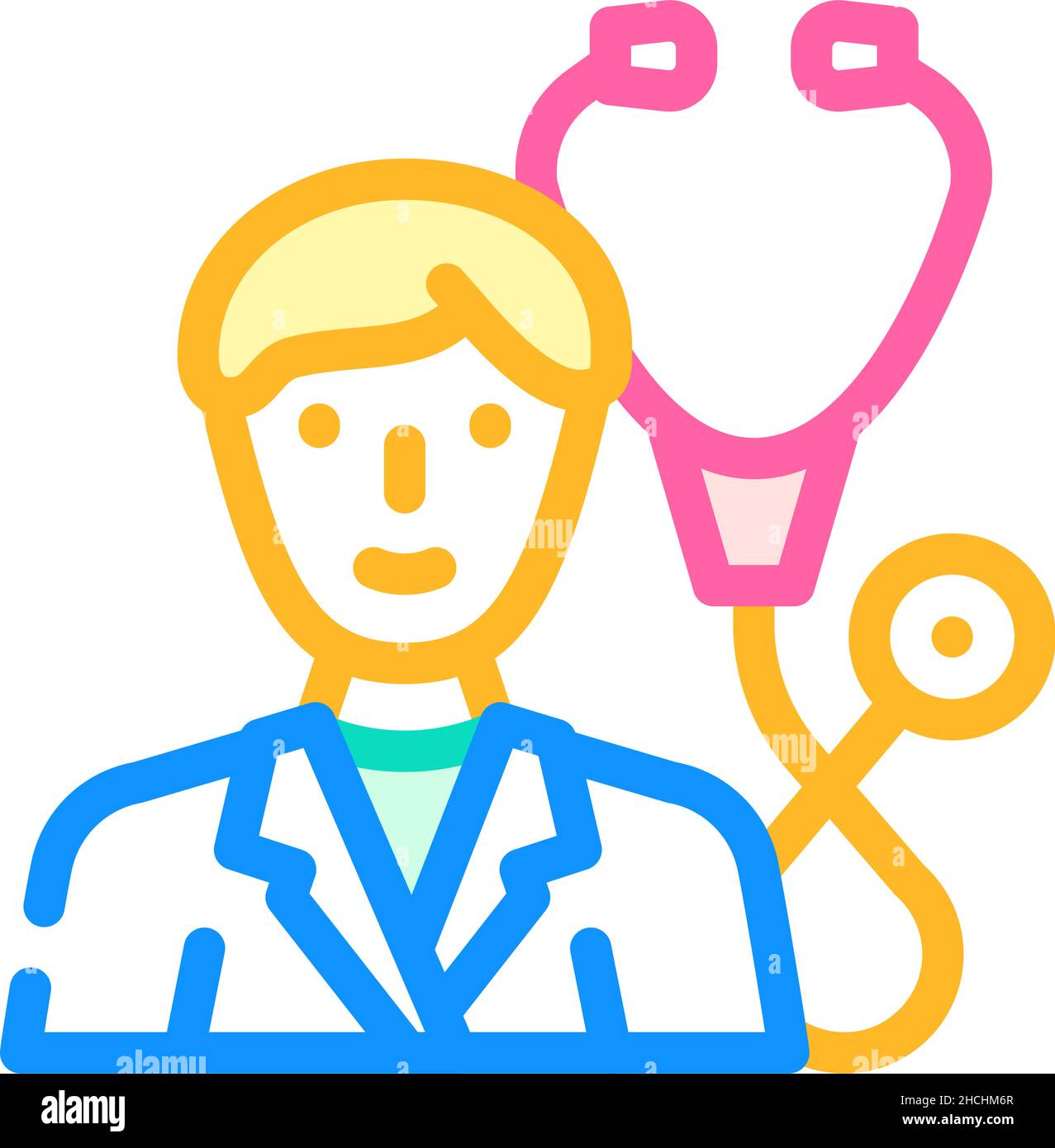 pulmonologist doctor color icon vector illustration Stock Vector Image ...