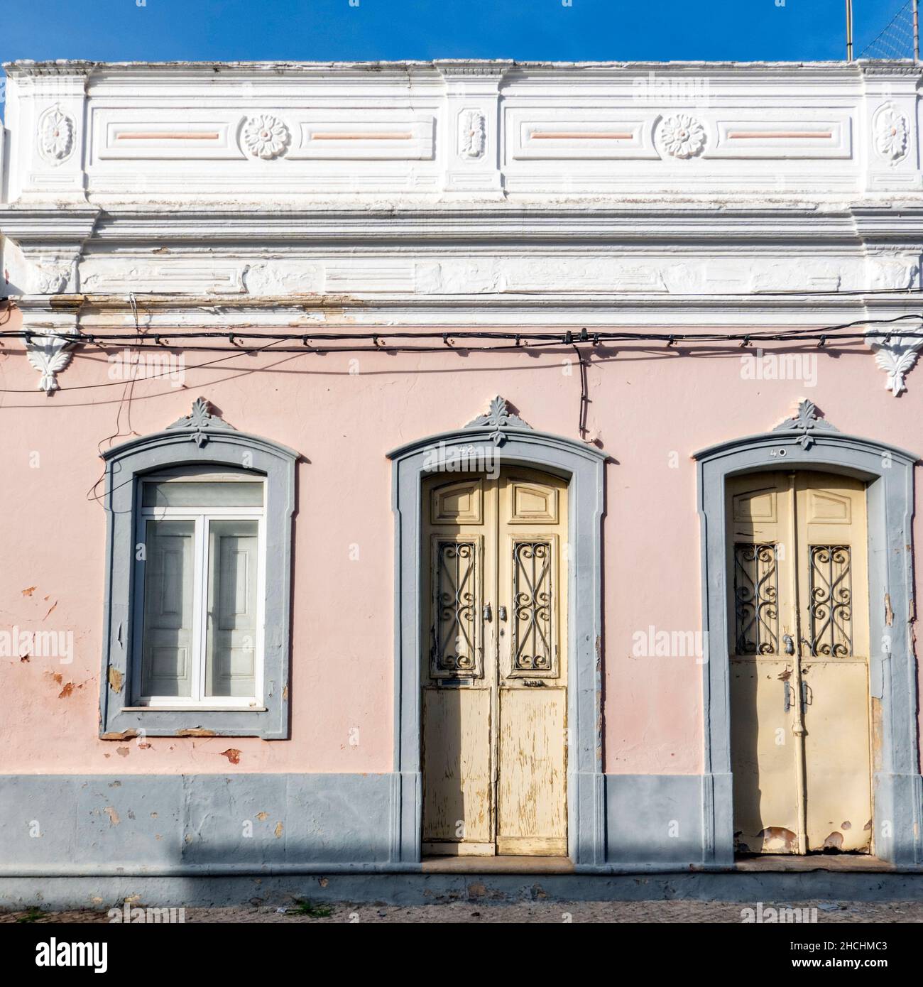 Typical architecture of Algarve vintage style buildings, located in ...