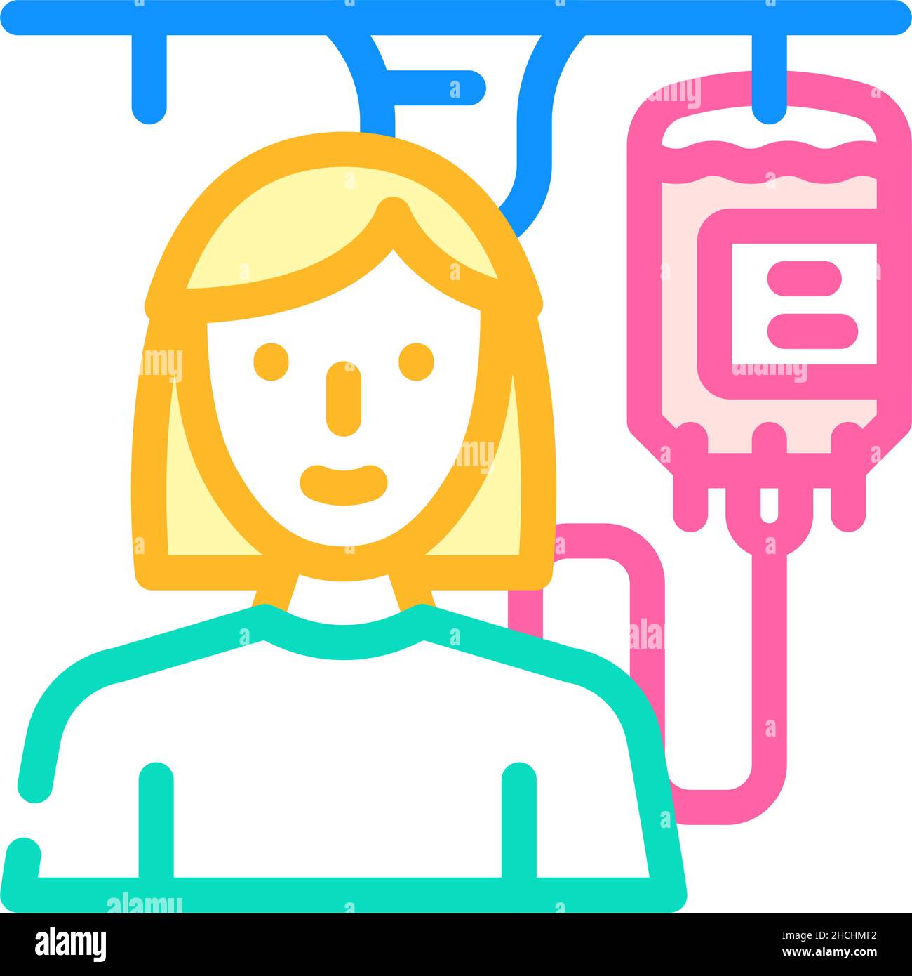 blood transfusion nurse color icon vector illustration Stock Vector ...