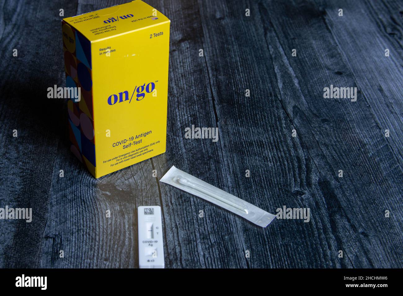 New Cumberland, PA, USA - December 29, 2021 : On/Go brand COVID-19 ...