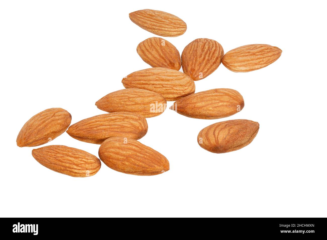 a bunch of almonds isolated on a white background. High quality photo ...
