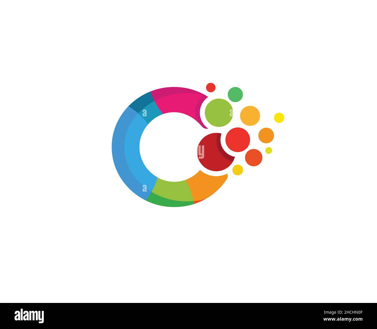 o letter circle squre colorful logo vector symbol illustration Stock ...