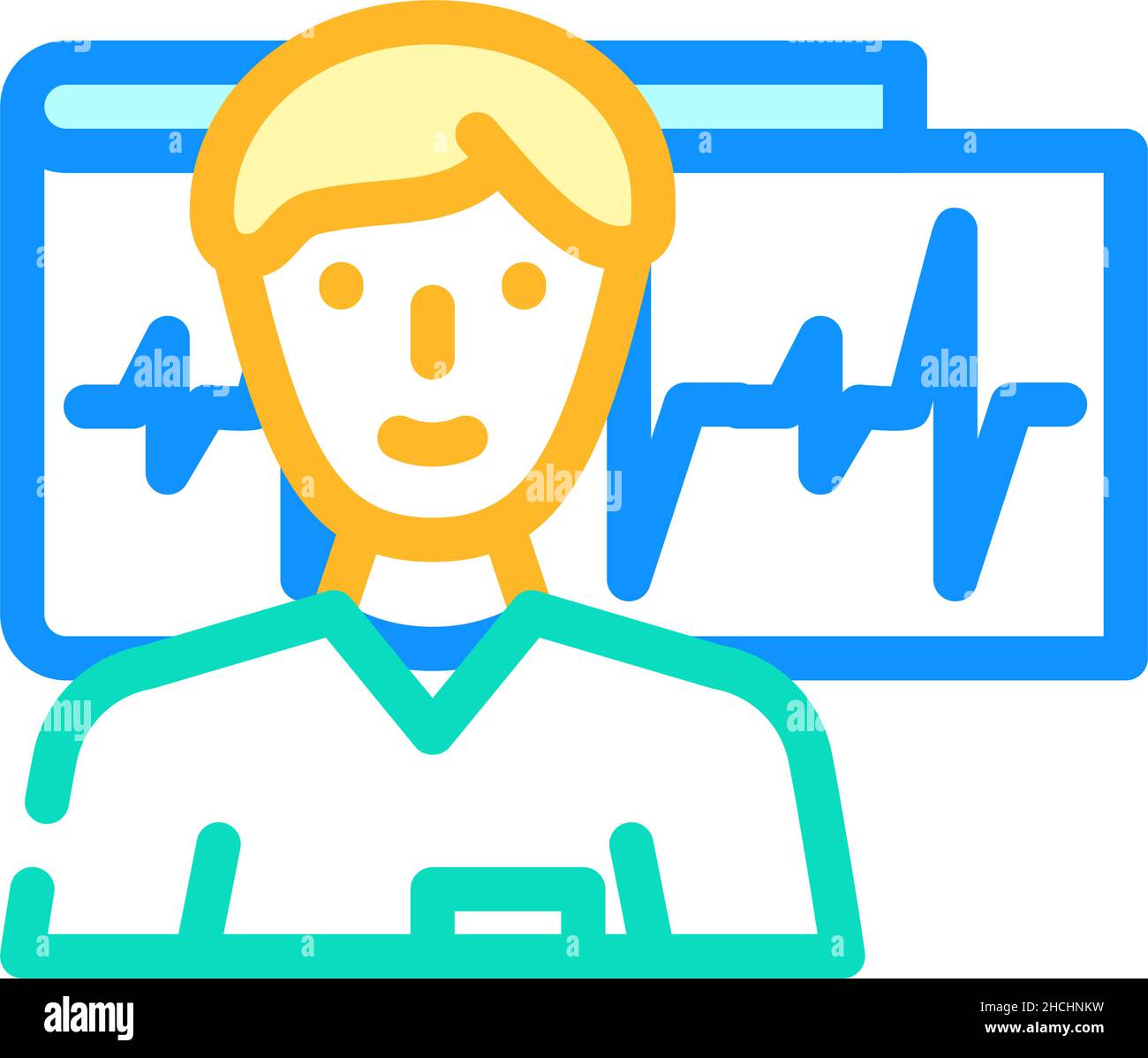 cardiologist doctor color icon vector illustration Stock Vector Image ...