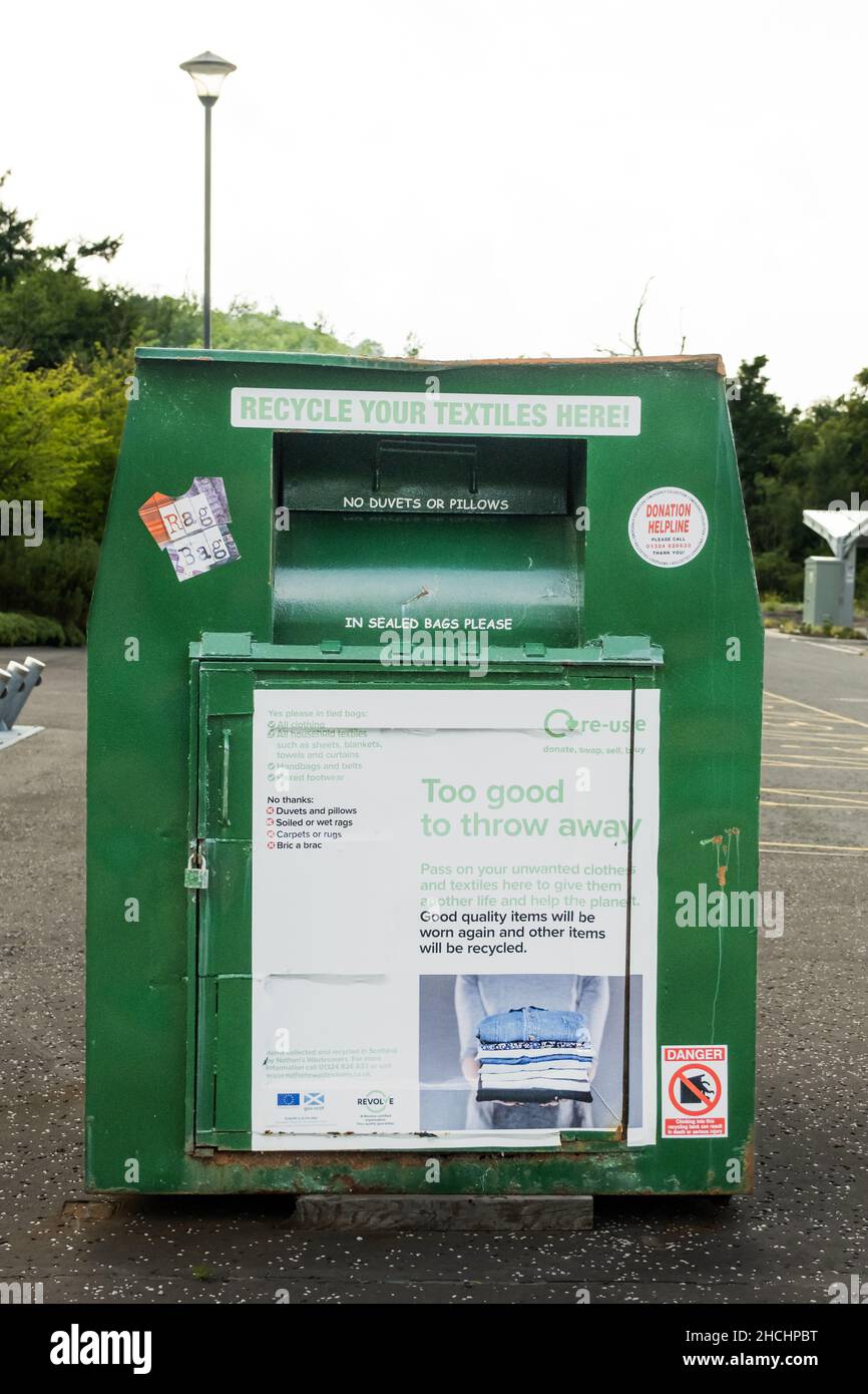 Stirling, Scotland - 26th July 2021: Nathan's Waste savers green ...
