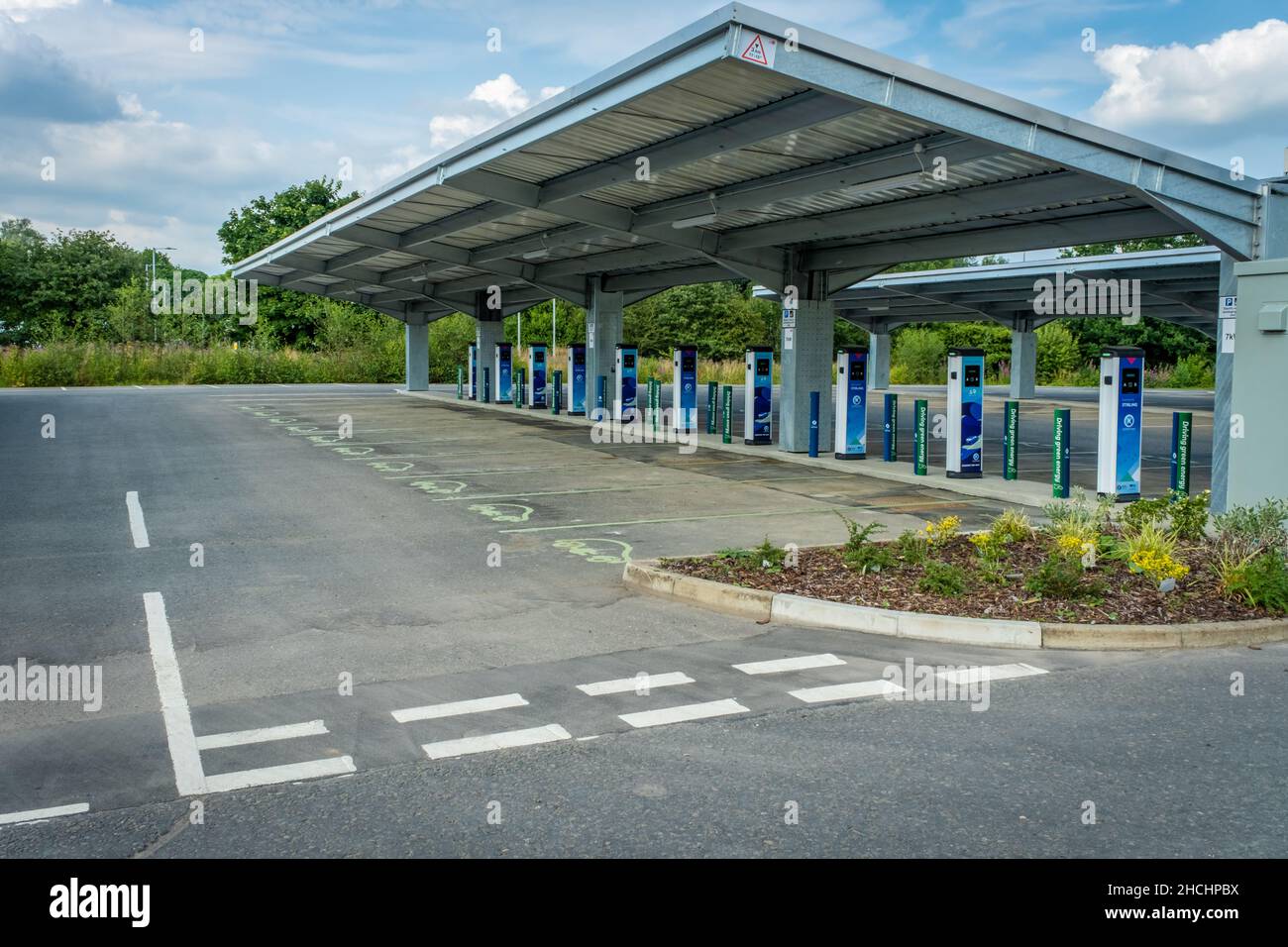 Stirling, Scotland - 26th July 2021: Empty electric vehicle charging ...
