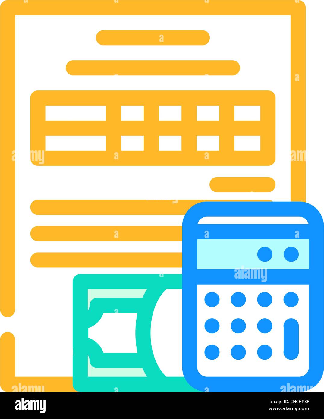 income money report color icon vector illustration Stock Vector Image ...