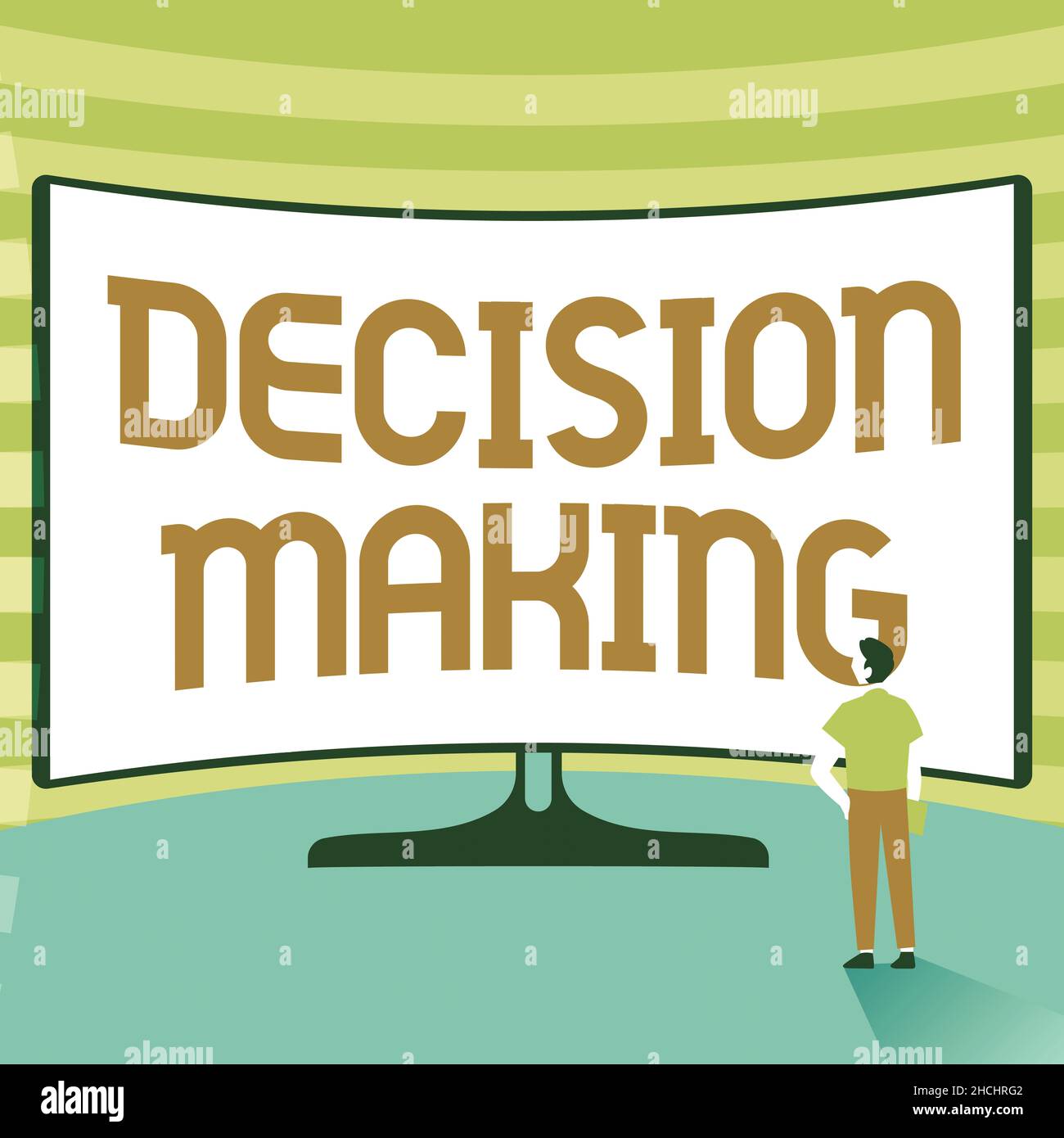 Text caption presenting Decision Making. Business showcase The act of ...