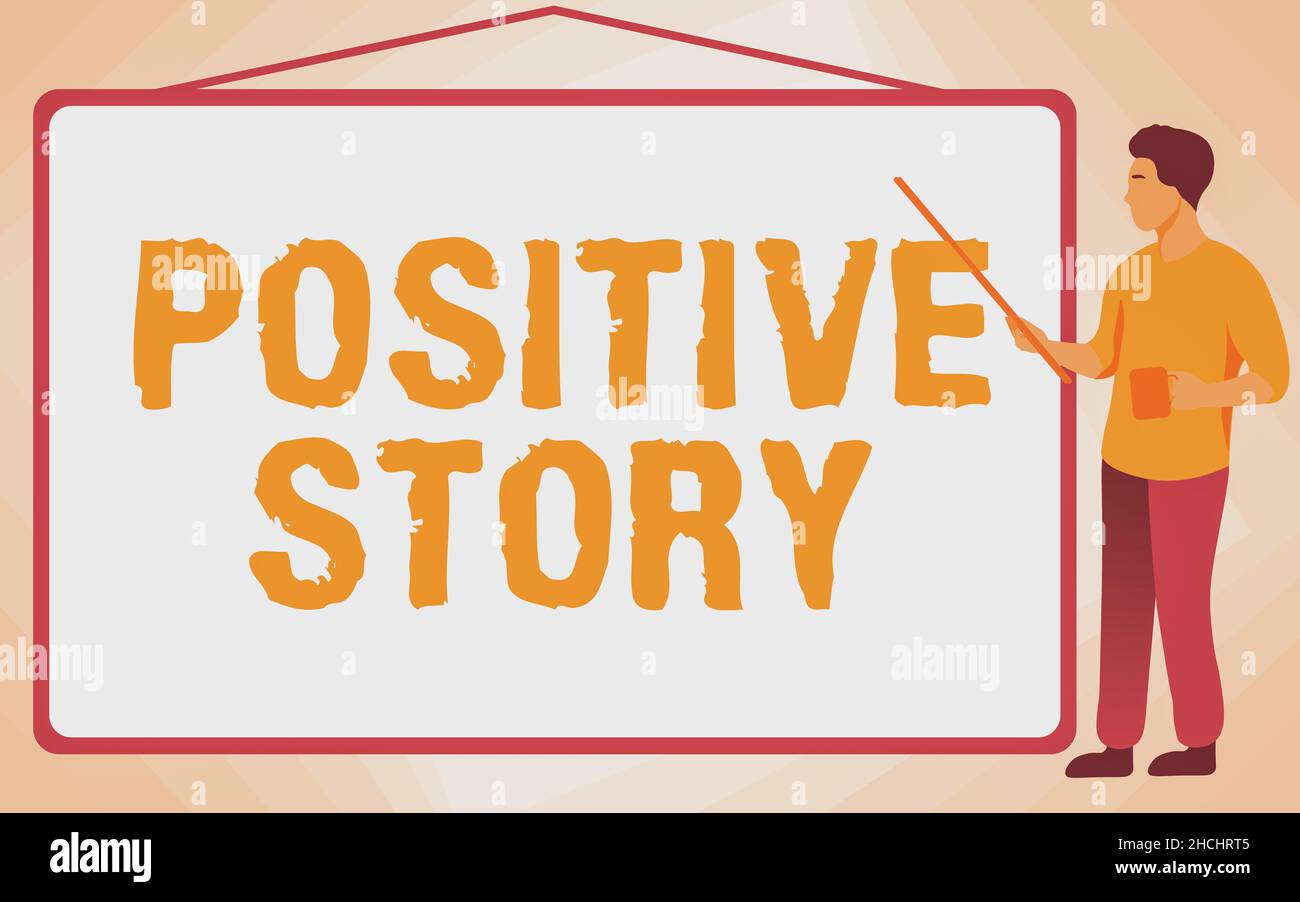 Conceptual caption Positive Story. Business concept Meaningful and ...