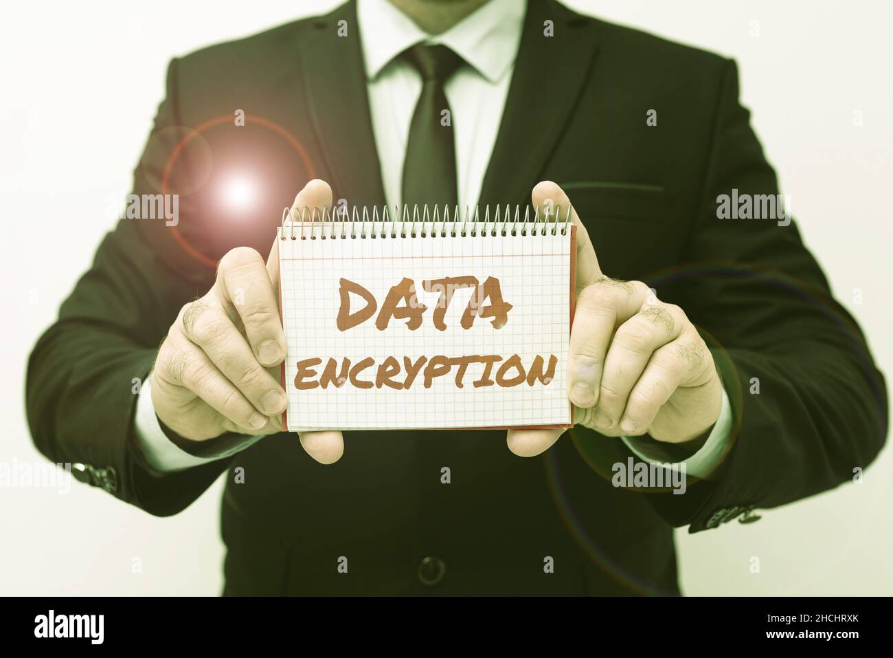 Hand writing sign Data Encryption. Business concept Symmetrickey algorithm for the encrypting ...