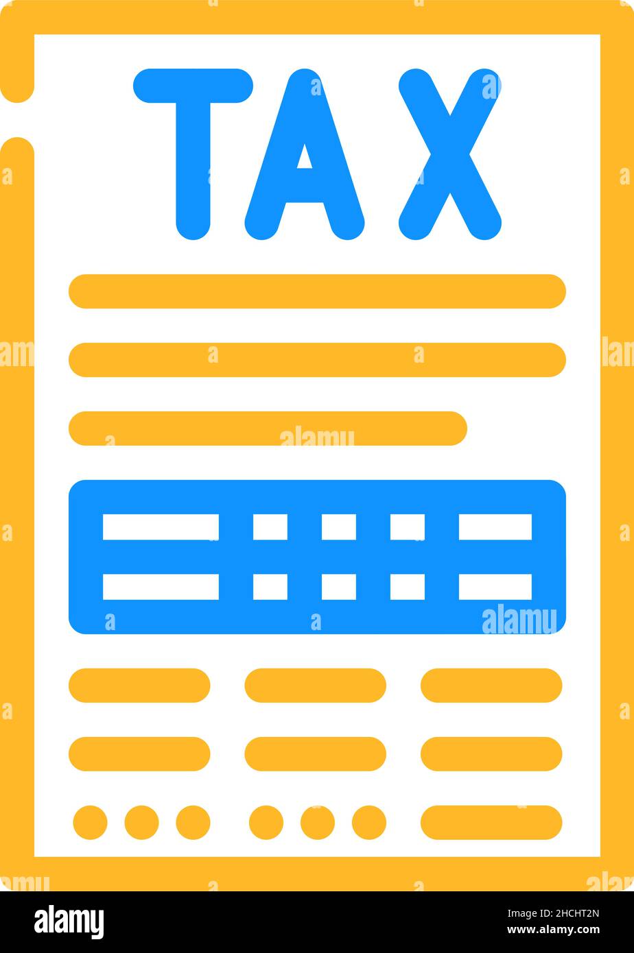 tax financial report color icon vector illustration Stock Vector Image ...