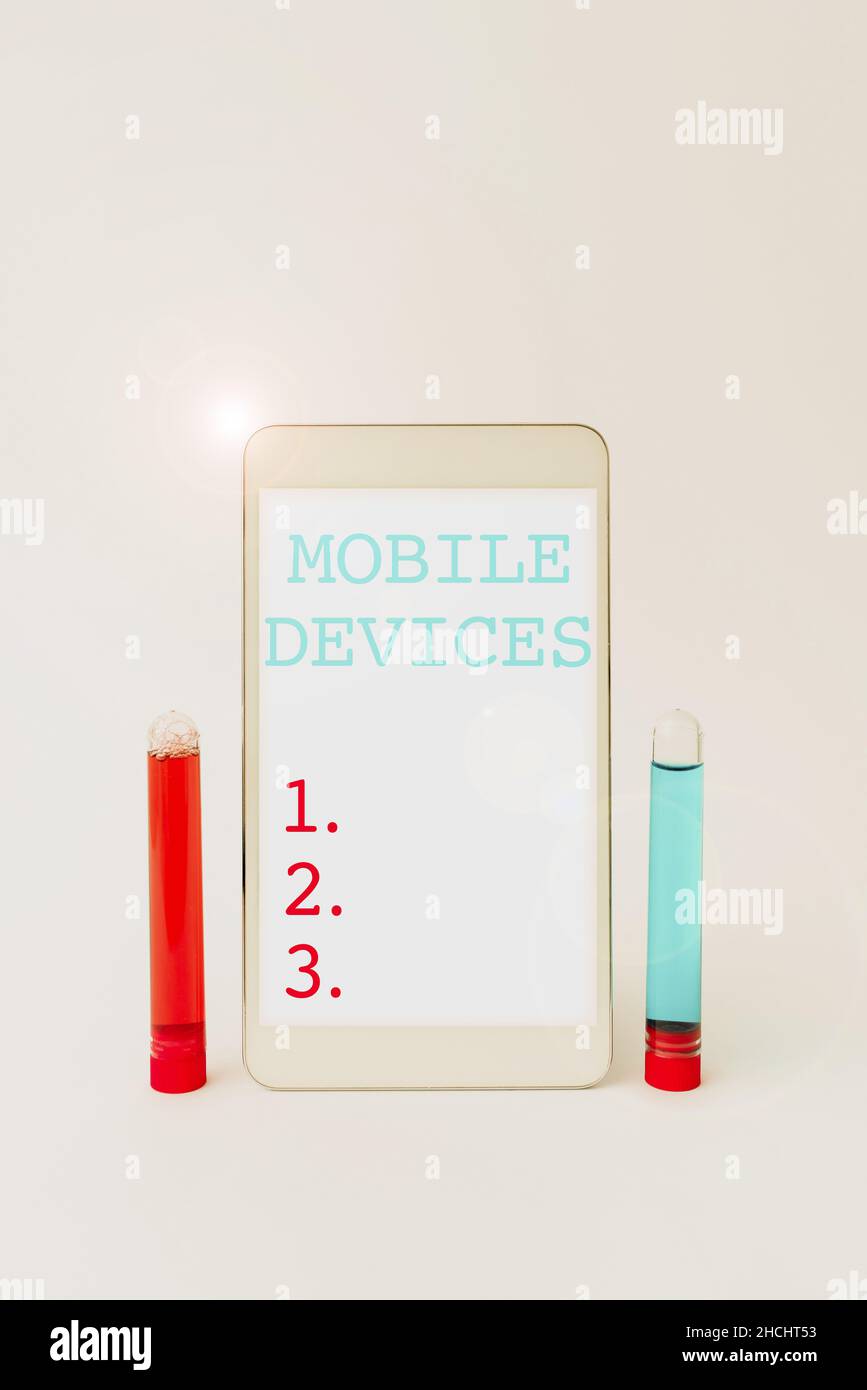Inspiration showing sign Mobile Devices. Business idea A portable ...