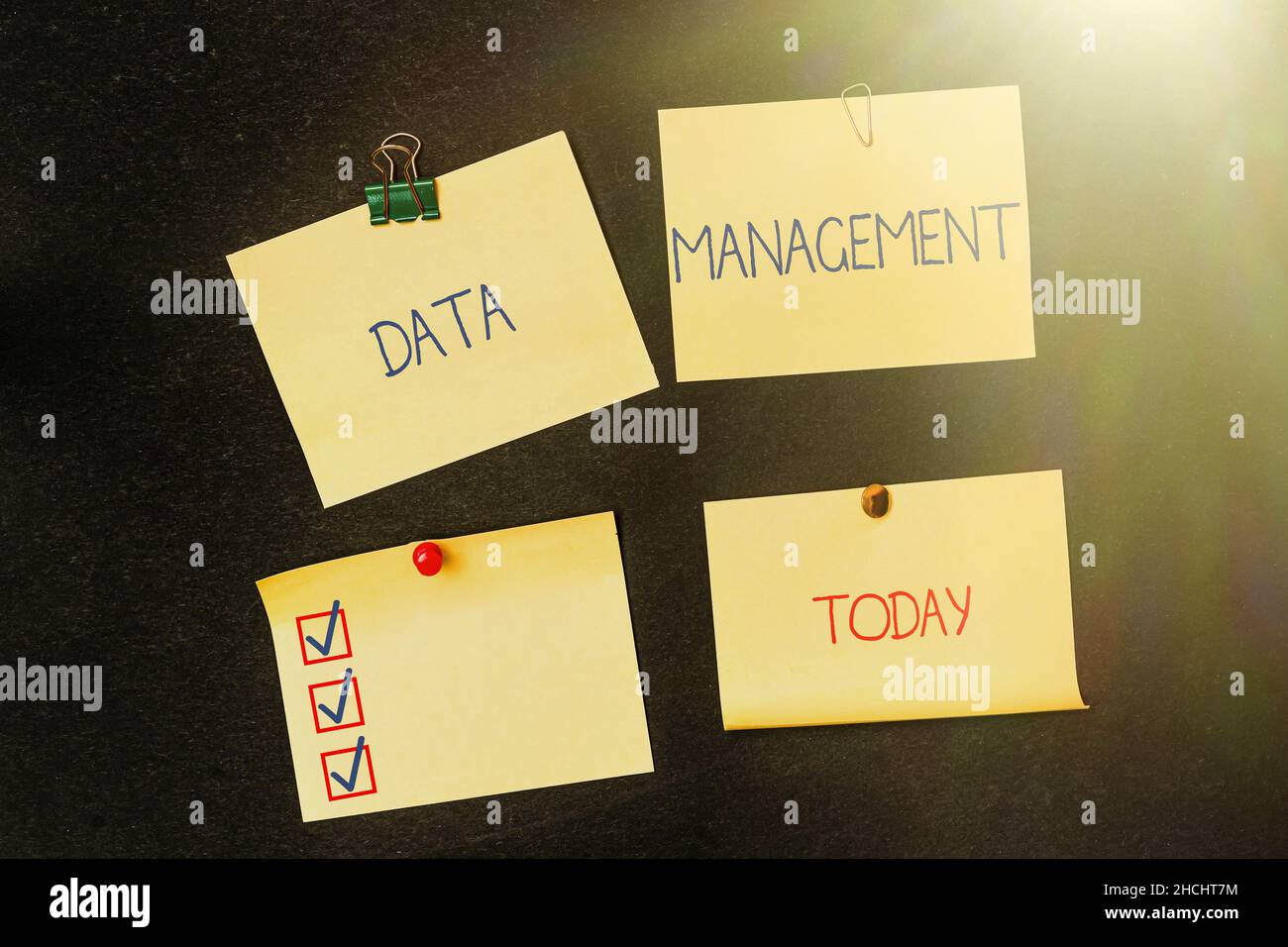 Hand writing sign Data Management. Word for The practice of organizing ...